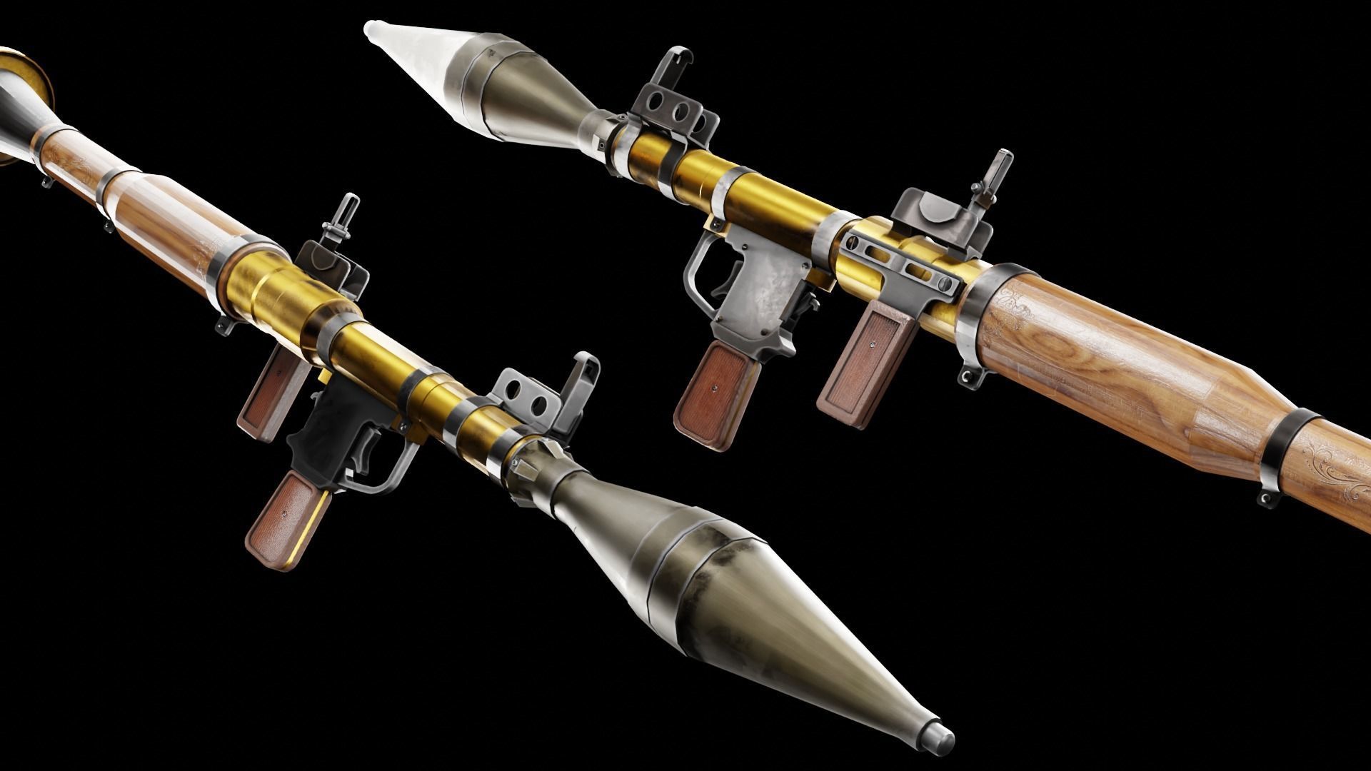 3D model Low Poly RPG 7 gun VR / AR / low-poly | CGTrader