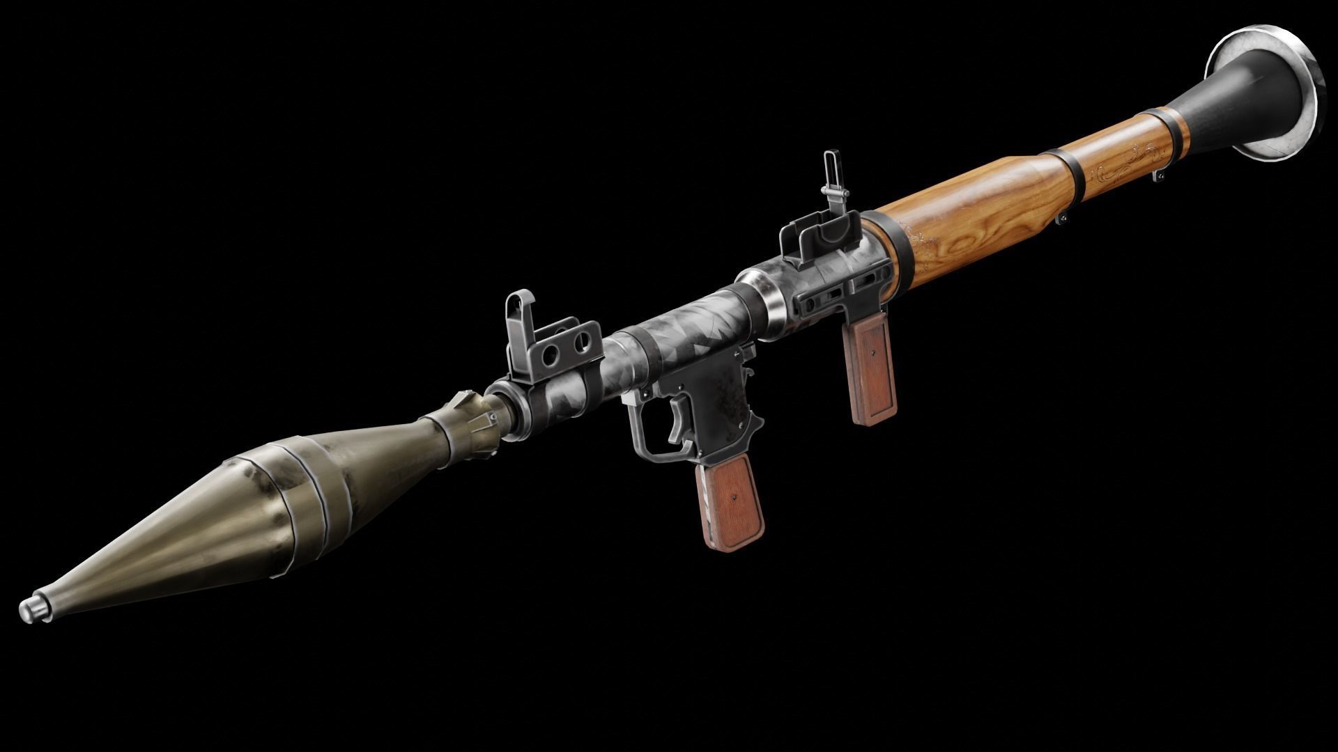 3D model Low Poly RPG 7 gun VR / AR / low-poly | CGTrader