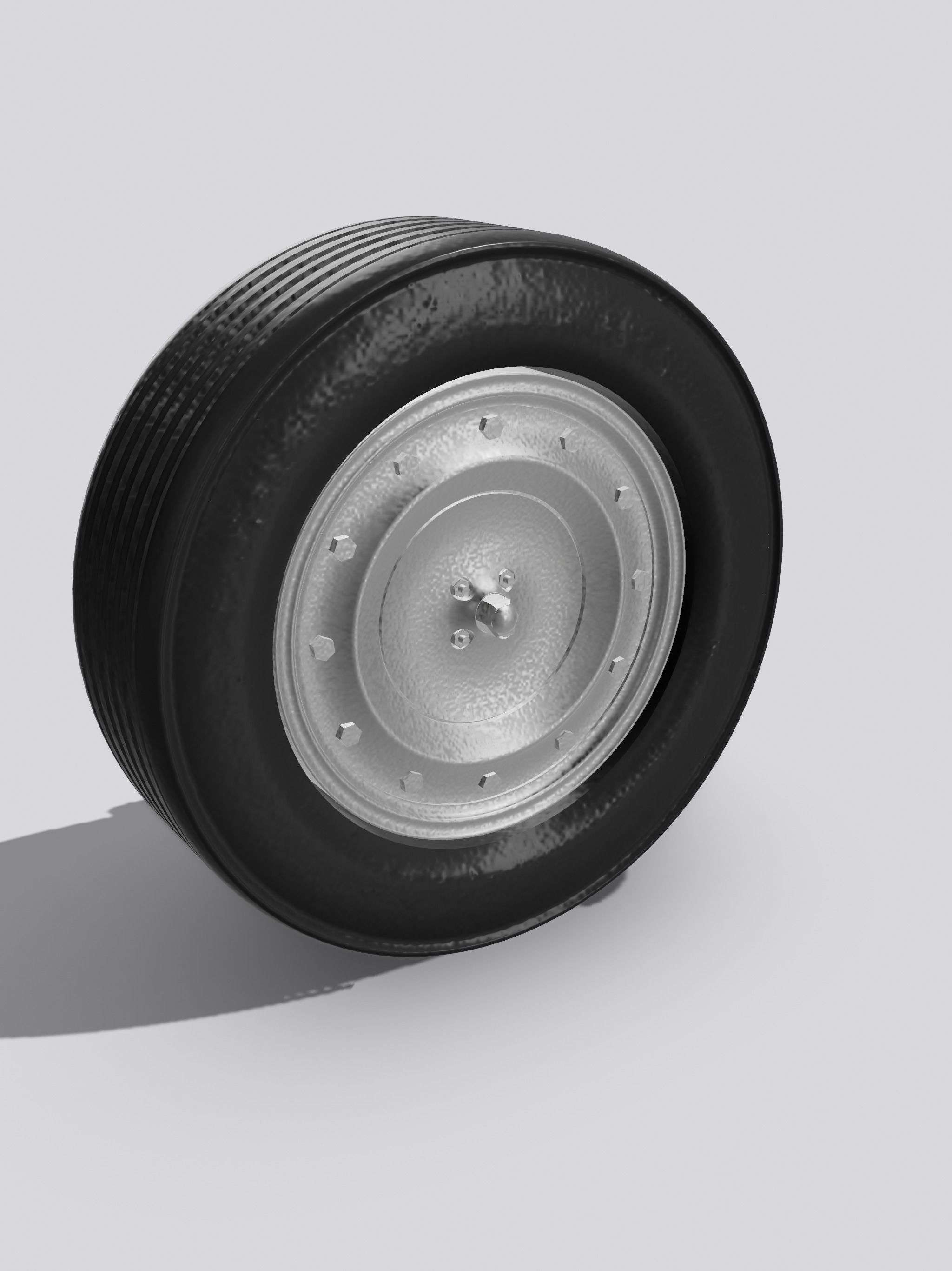 Steel Wheel 2 types w grooved Tire cars trailers diorama 3D model 3D ...