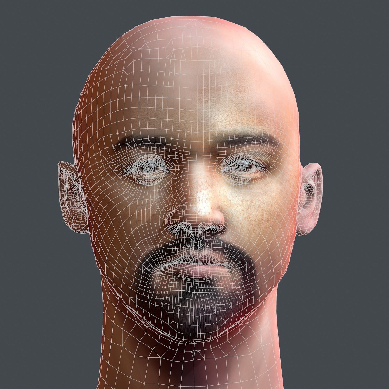 3D model Male head Asian male head PBR Realistic Perfect Head Low-poly ...