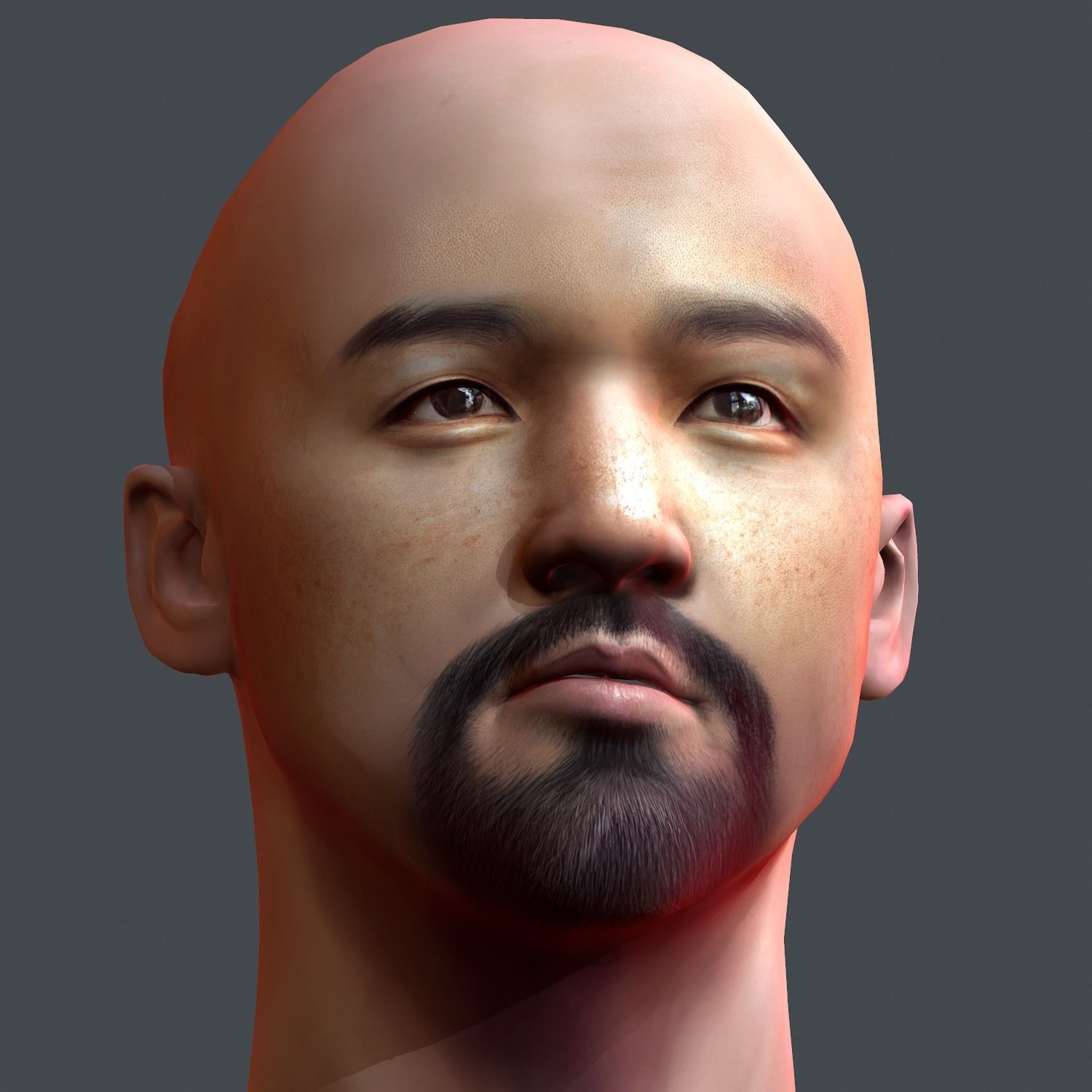 3D model Male head Asian male head PBR Realistic Perfect Head Low-poly ...
