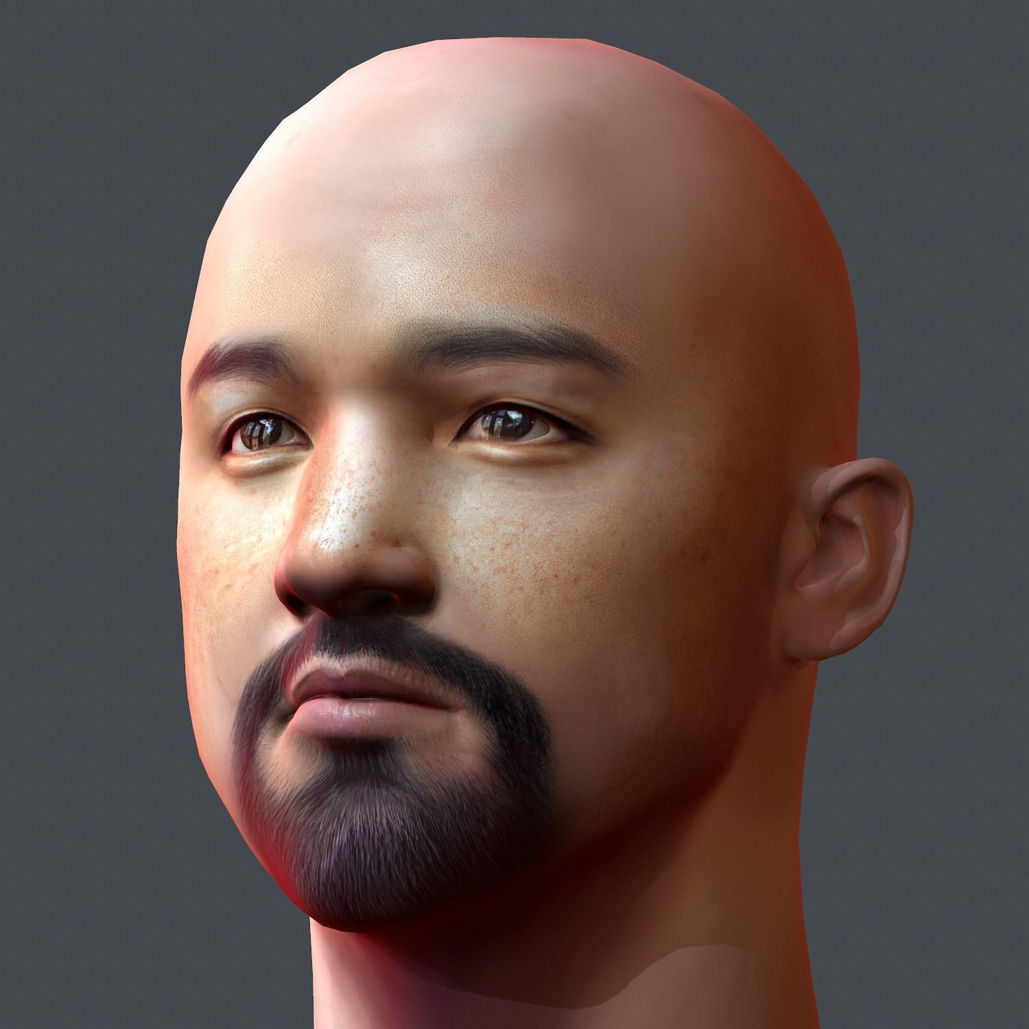 3D model Male head Asian male head PBR Realistic Perfect Head Low-poly ...