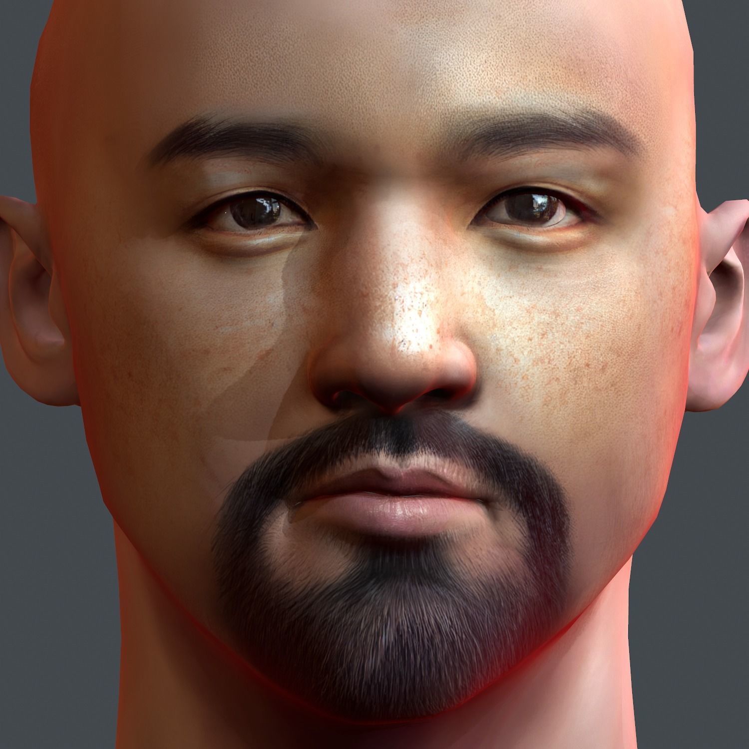 3D model Male head Asian male head PBR Realistic Perfect Head Low-poly ...