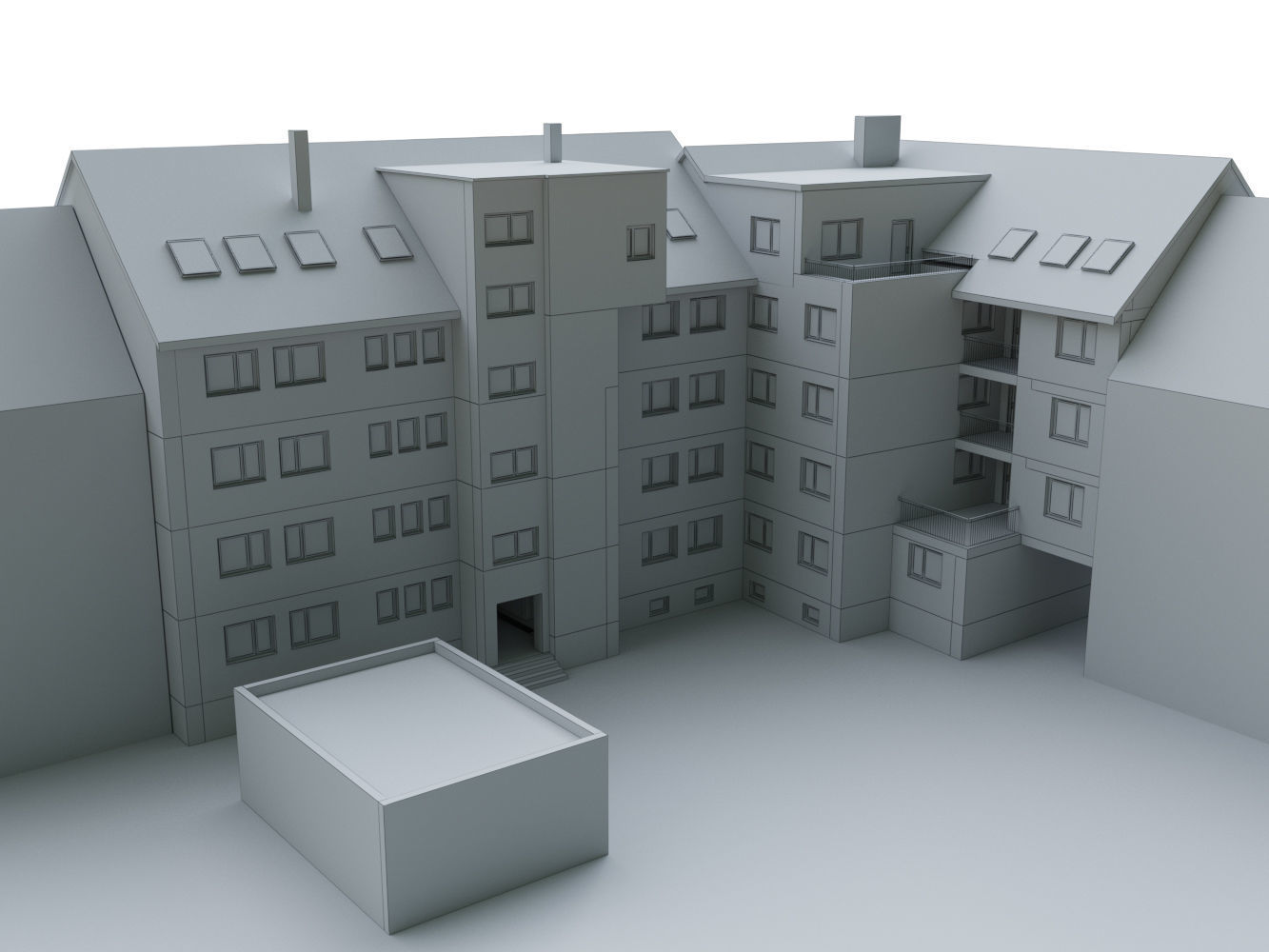 Apartment multi-story Building Low-poly 3D model | CGTrader