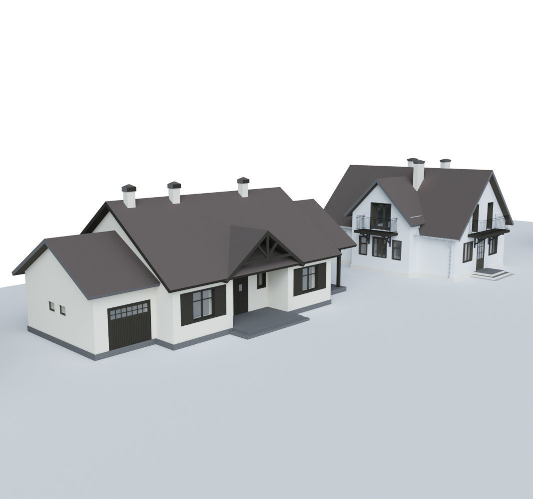 Cottage Houses- 12 Pack Low-poly 3D model | CGTrader