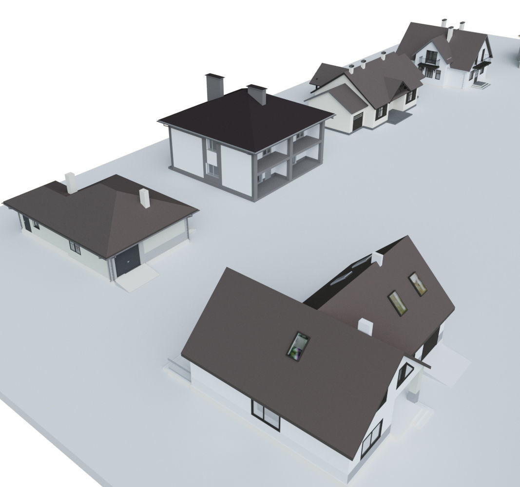 Cottage Houses- 12 Pack Low-poly 3D model | CGTrader