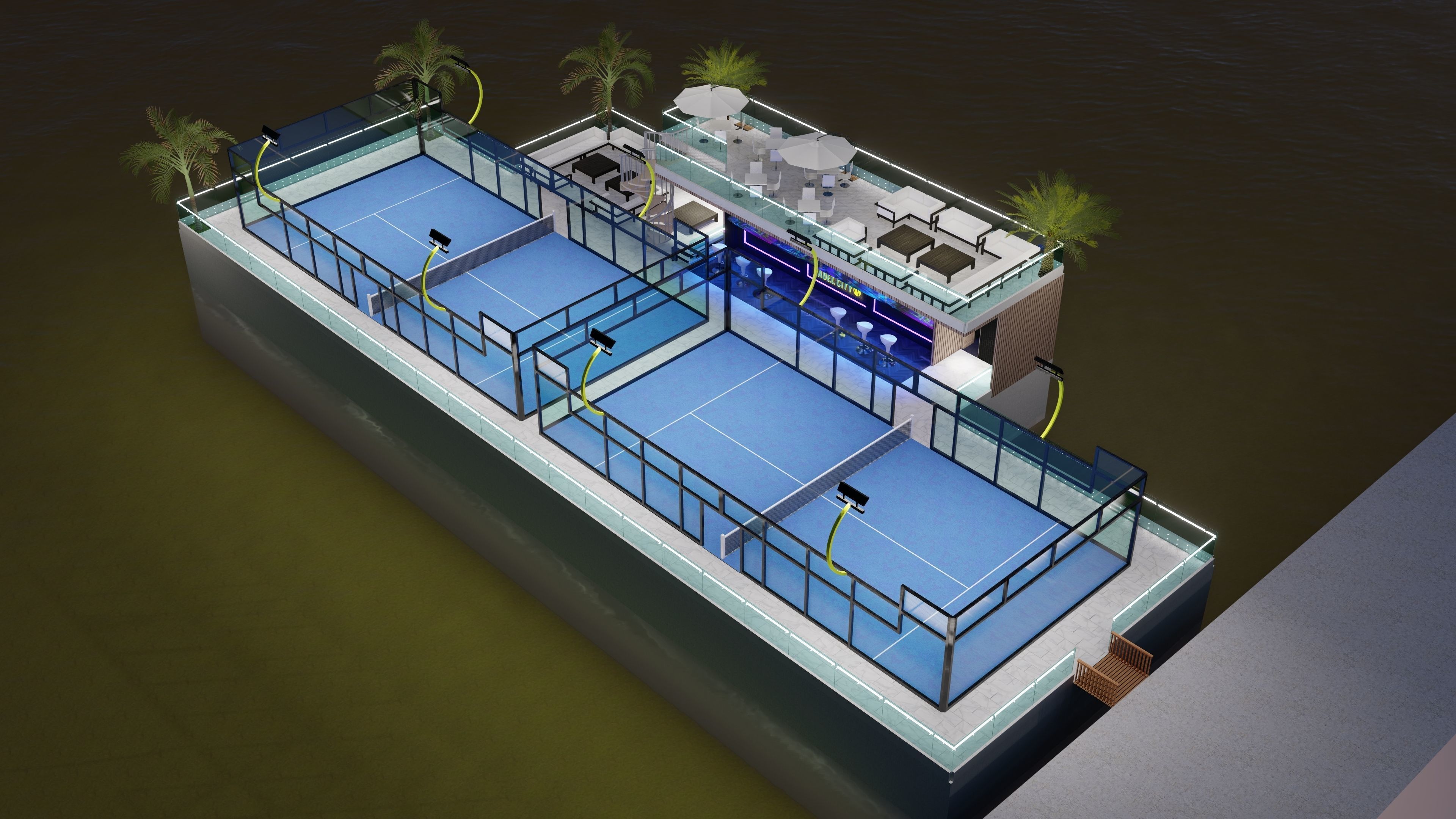 3D model Padel Court VR / AR / low-poly | CGTrader