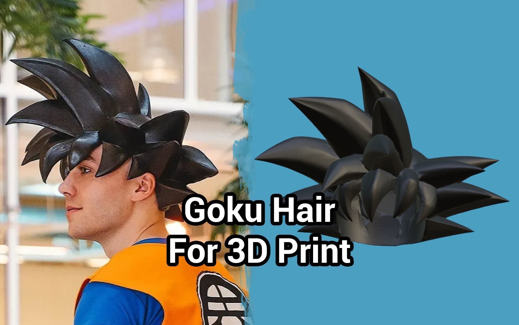 Goku Hair 3D model 3D printable | CGTrader