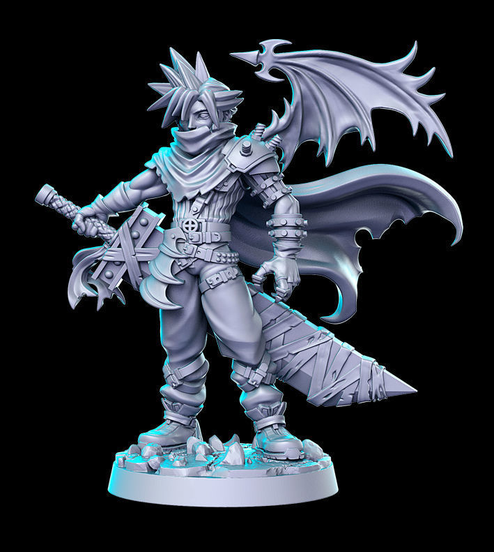 Cloud wing Final Fantasy 32mm Pre-supported 3D model 3D printable ...
