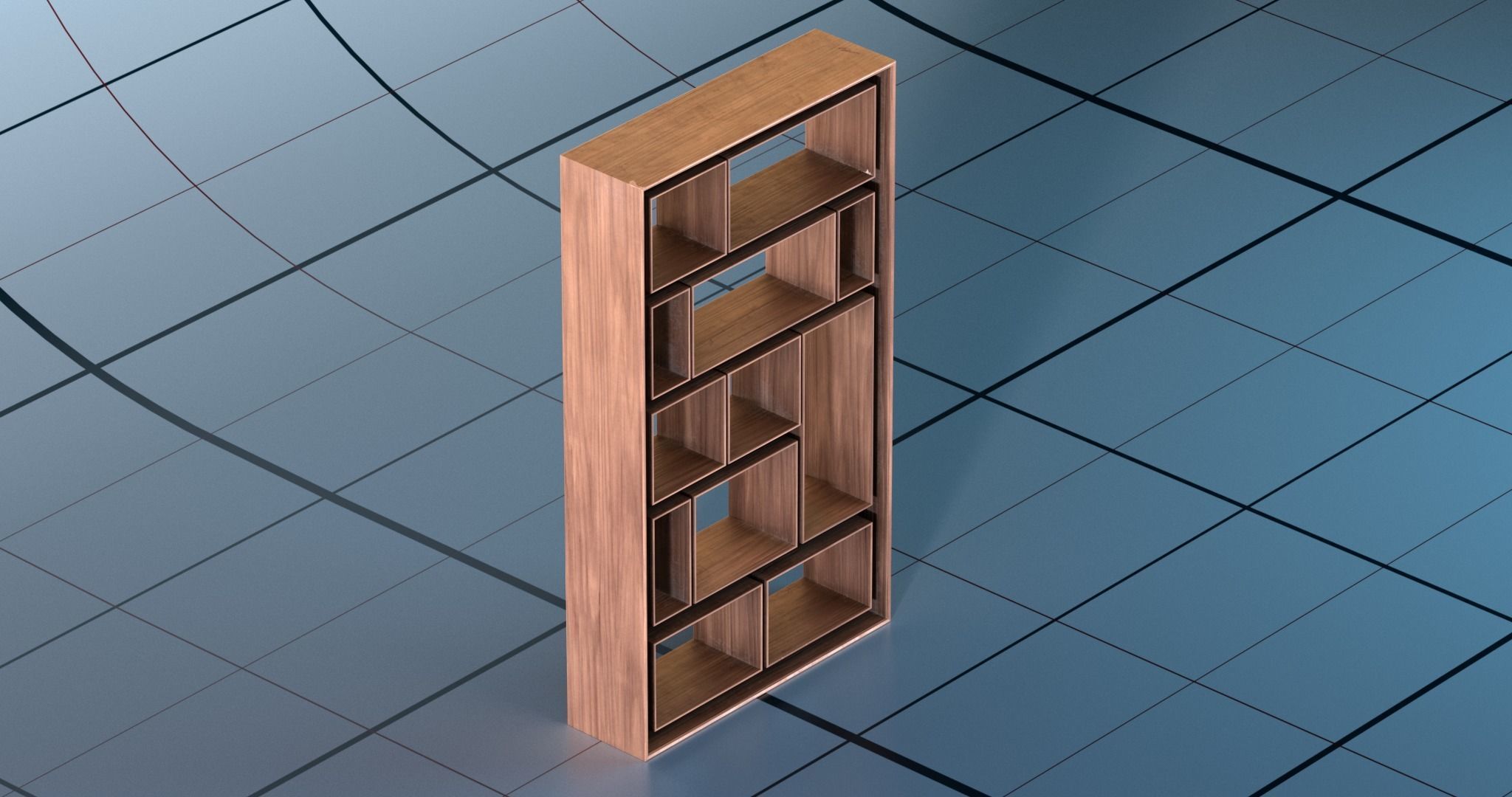 Bookshelf PBR bookcase 3D model | CGTrader
