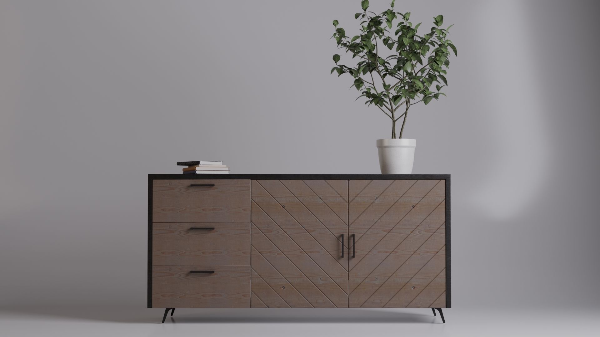 MODERN WOOD CONSOL TABEL SIDEBOARD MODEL 3D model | CGTrader