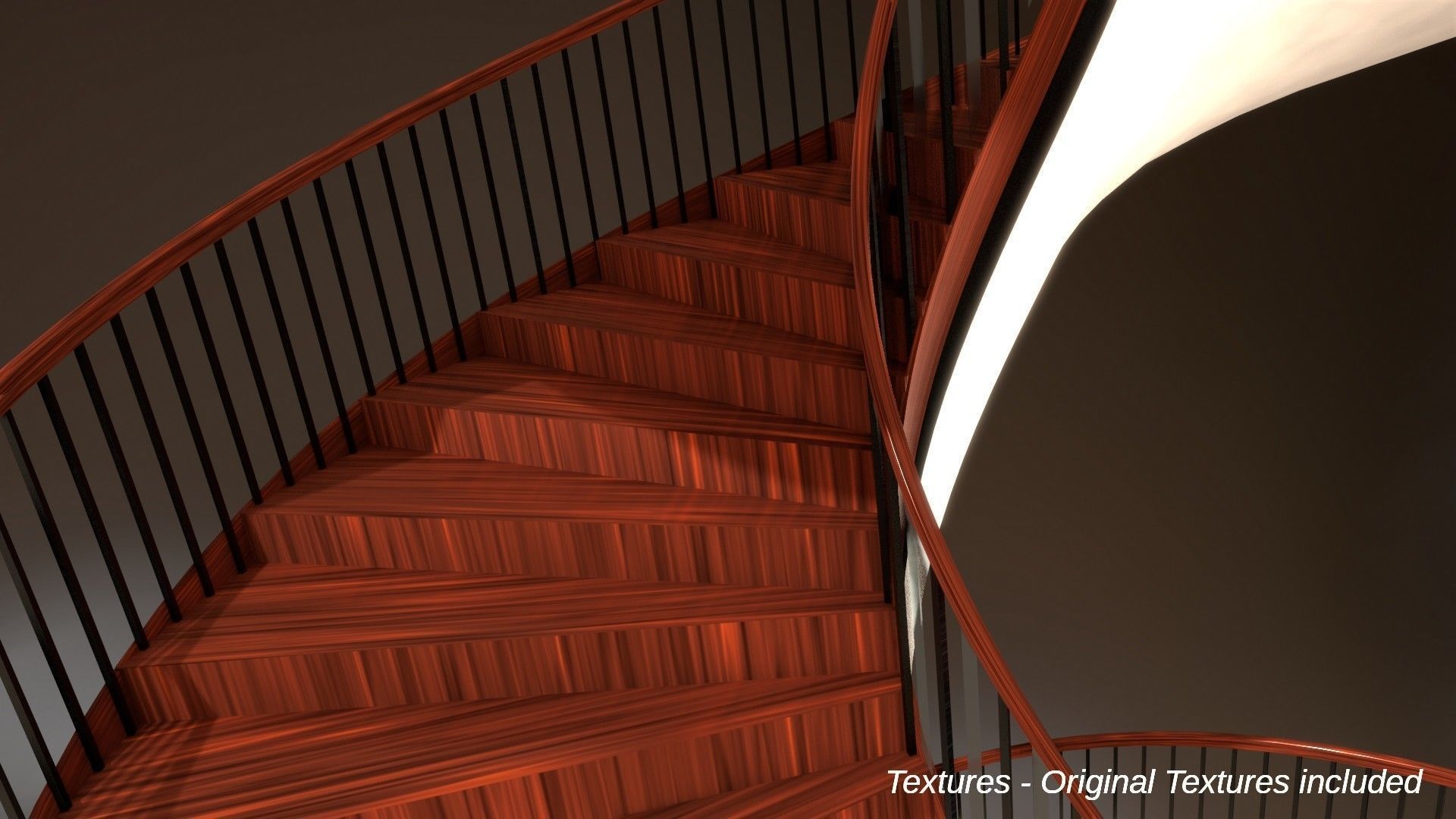 Spiral Staircase with NPR Textures 3D model | CGTrader