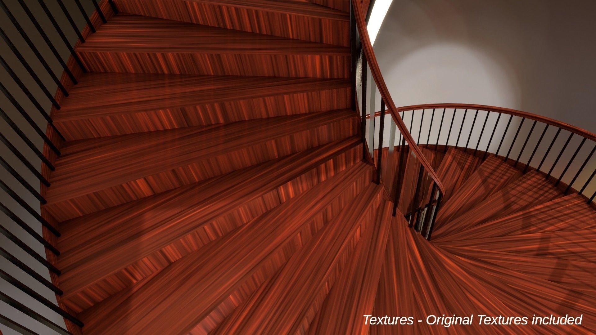 Spiral Staircase with NPR Textures 3D model | CGTrader