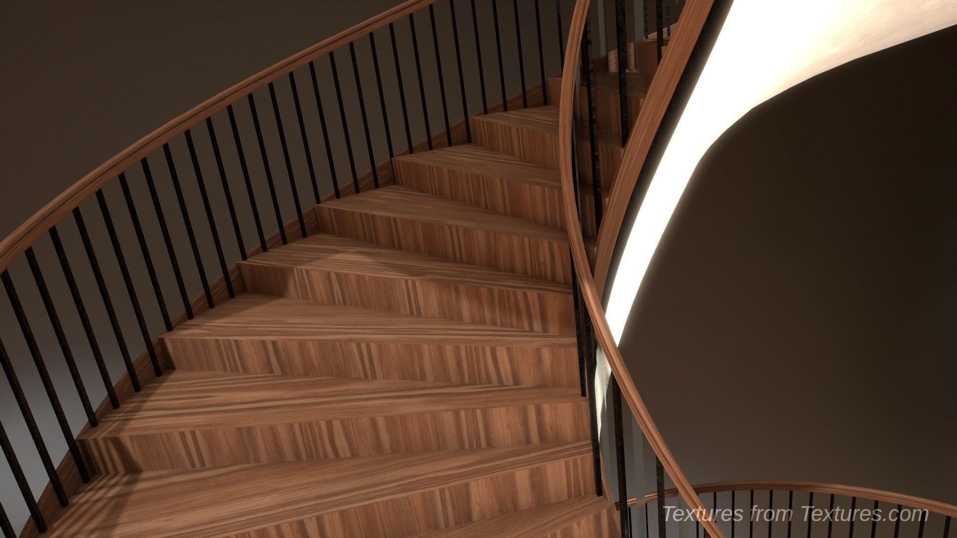 Spiral Staircase with NPR Textures 3D model | CGTrader