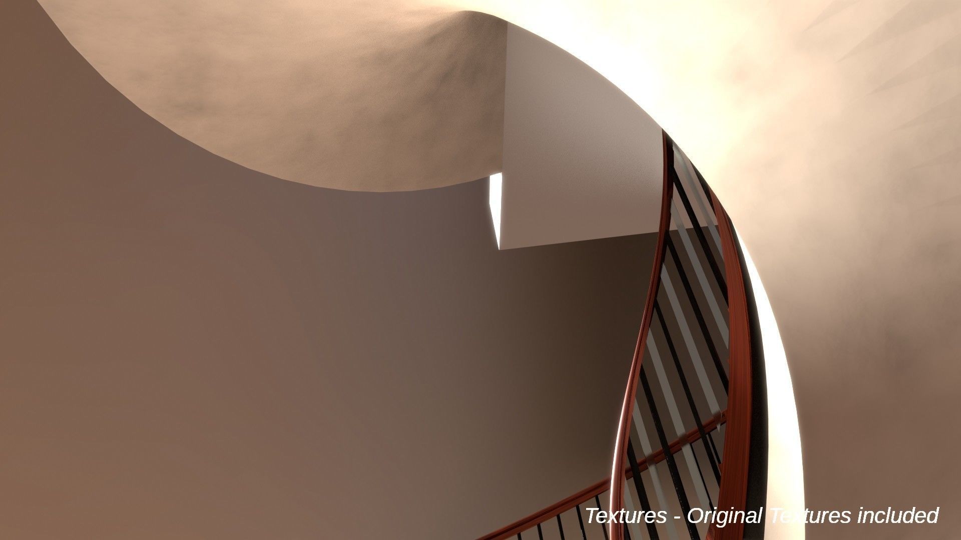 Spiral Staircase with NPR Textures 3D model | CGTrader