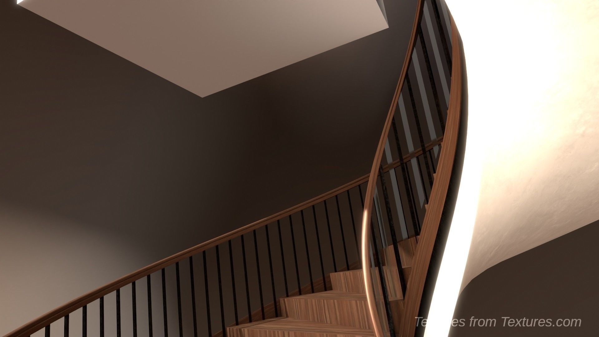 Spiral Staircase with NPR Textures 3D model | CGTrader