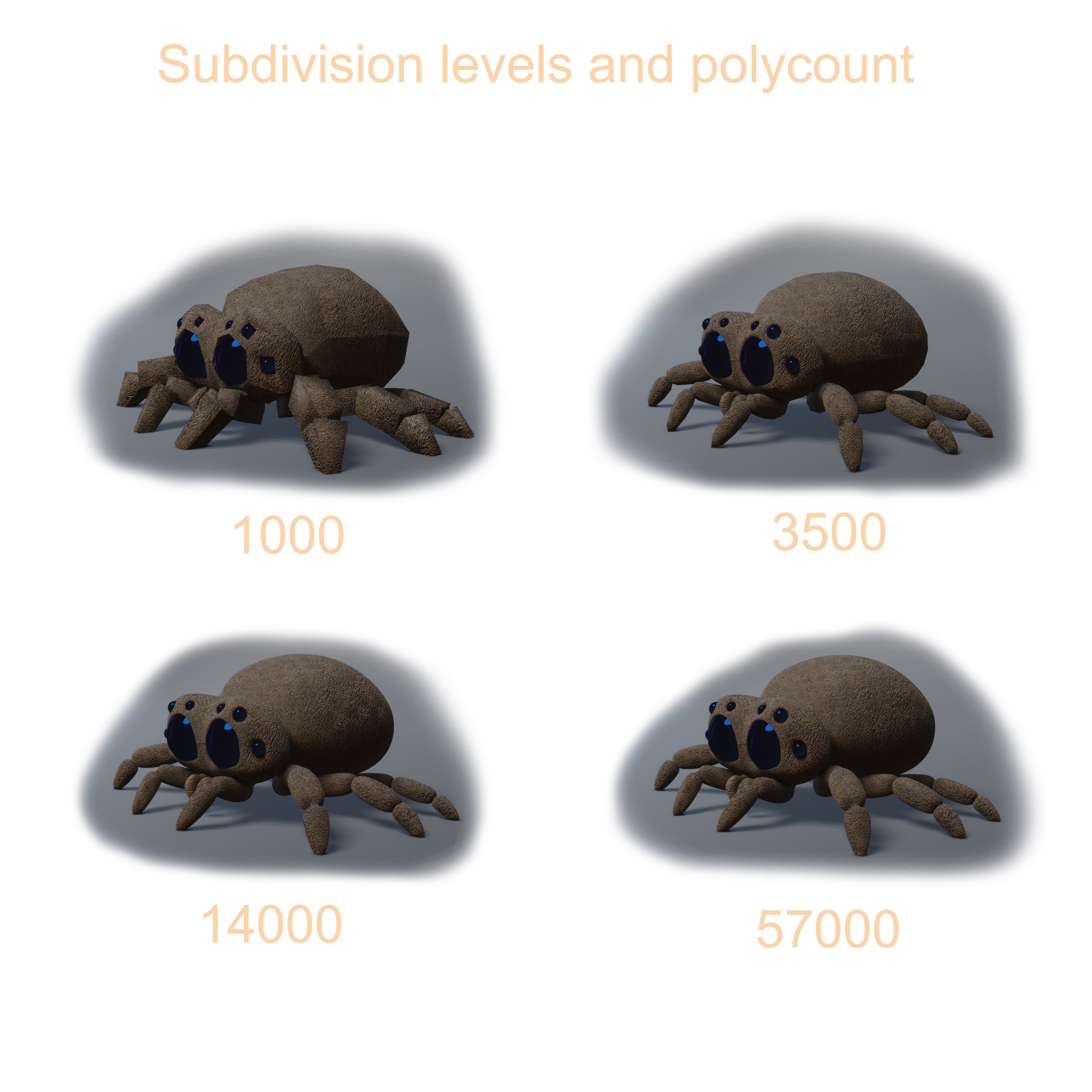 3D model Spider with eyes VR / AR / low-poly | CGTrader