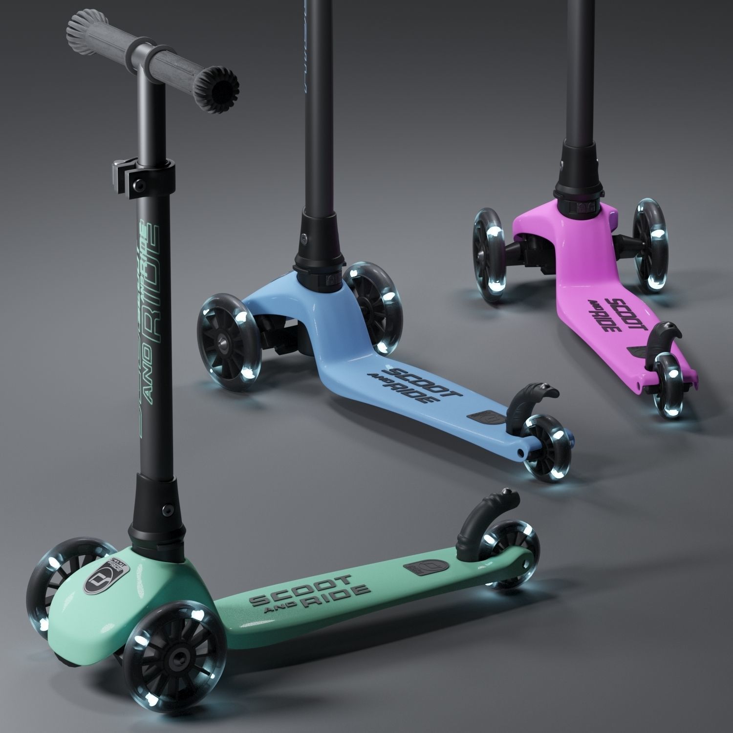Kick scooter scoot and ride highwaykick 3 3D model | CGTrader