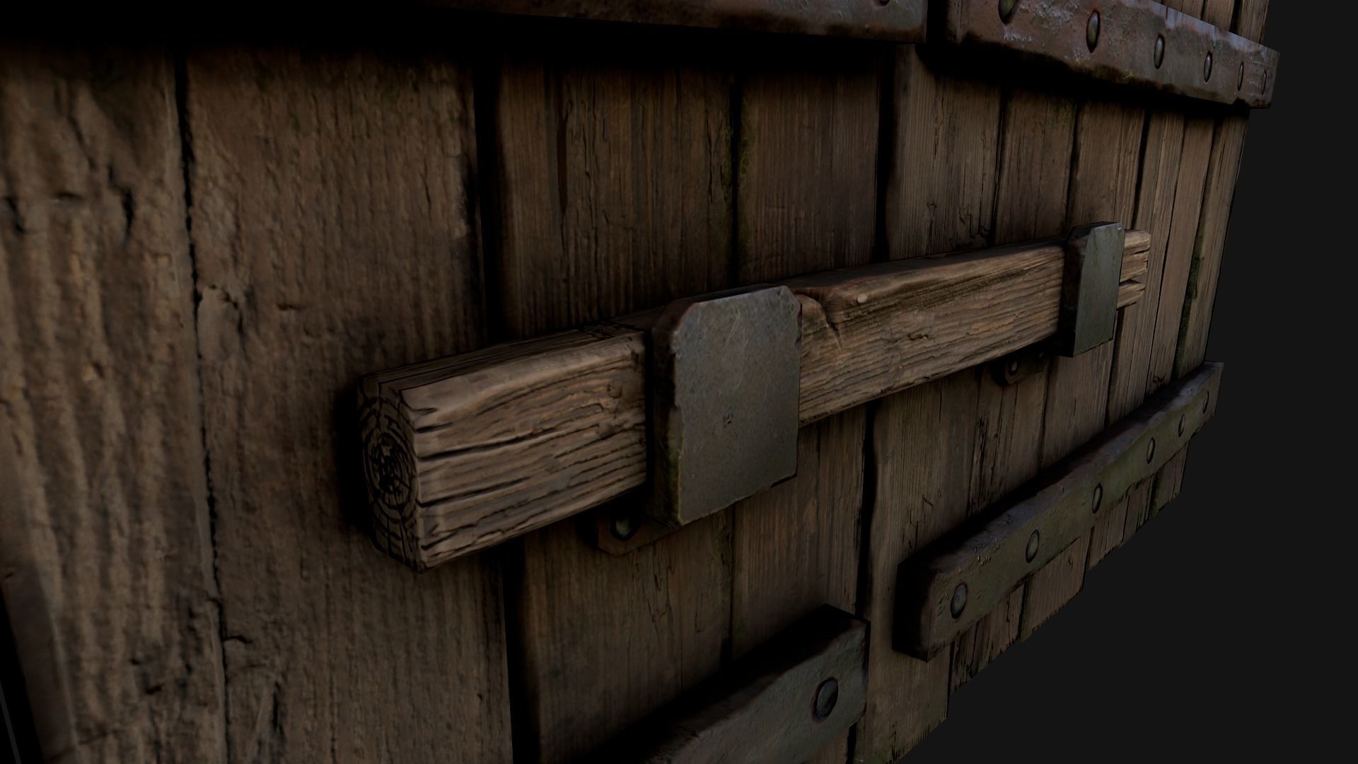 3D model Medieval Wooden Gates VR / AR / low-poly | CGTrader
