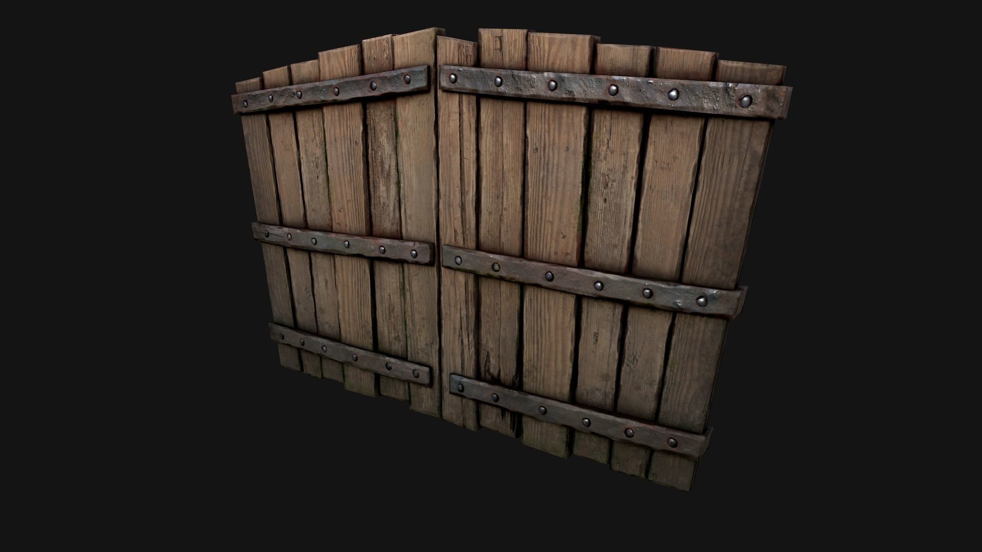 3D model Medieval Wooden Gates VR / AR / low-poly | CGTrader