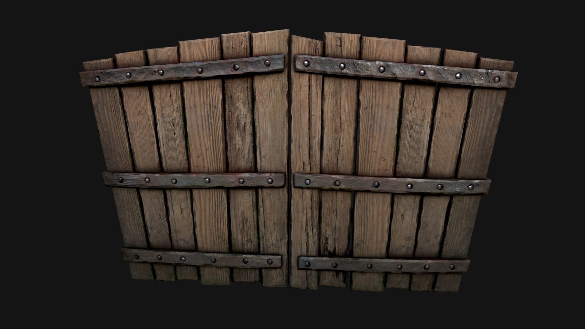 3D model Medieval Wooden Gates VR / AR / low-poly | CGTrader