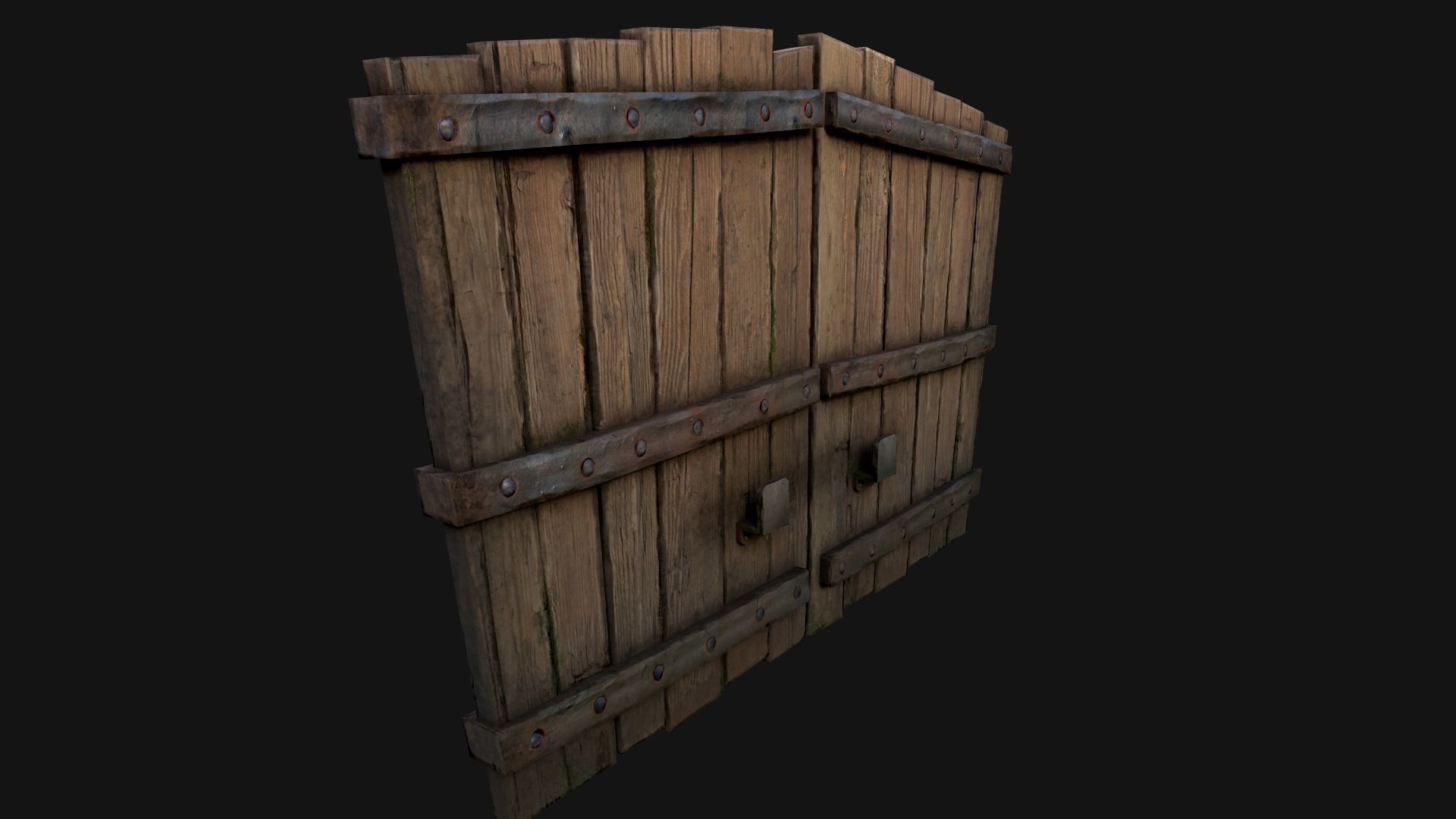 3D model Medieval Wooden Gates VR / AR / low-poly | CGTrader