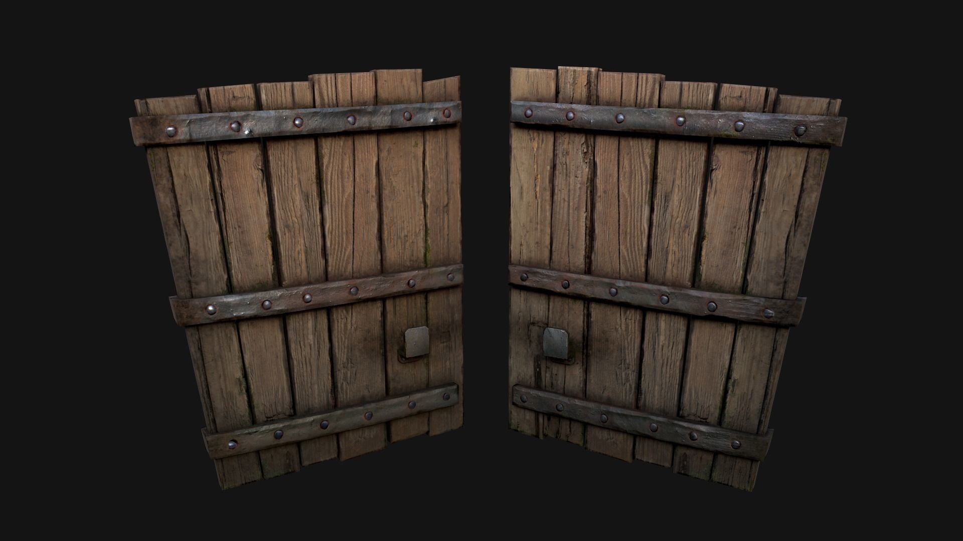 3D model Medieval Wooden Gates VR / AR / low-poly | CGTrader