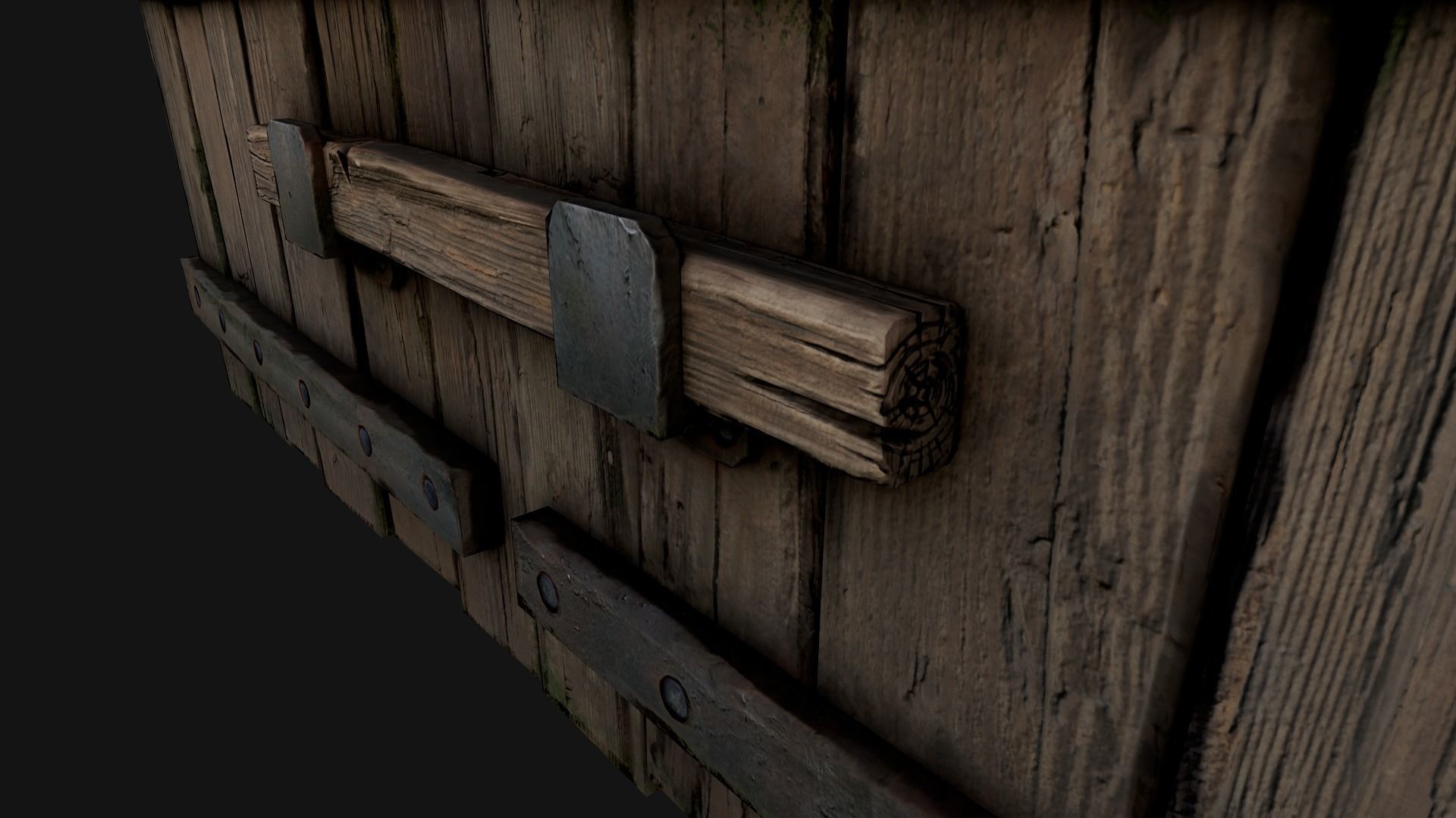 3D model Medieval Wooden Gates VR / AR / low-poly | CGTrader
