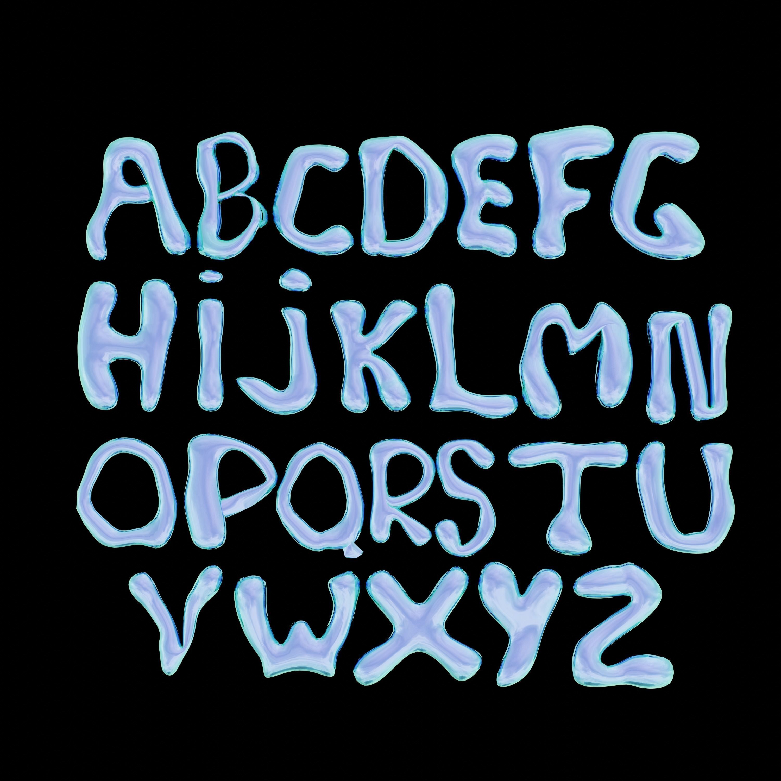 3D model 3D letters set of alphabet VR / AR / low-poly | CGTrader