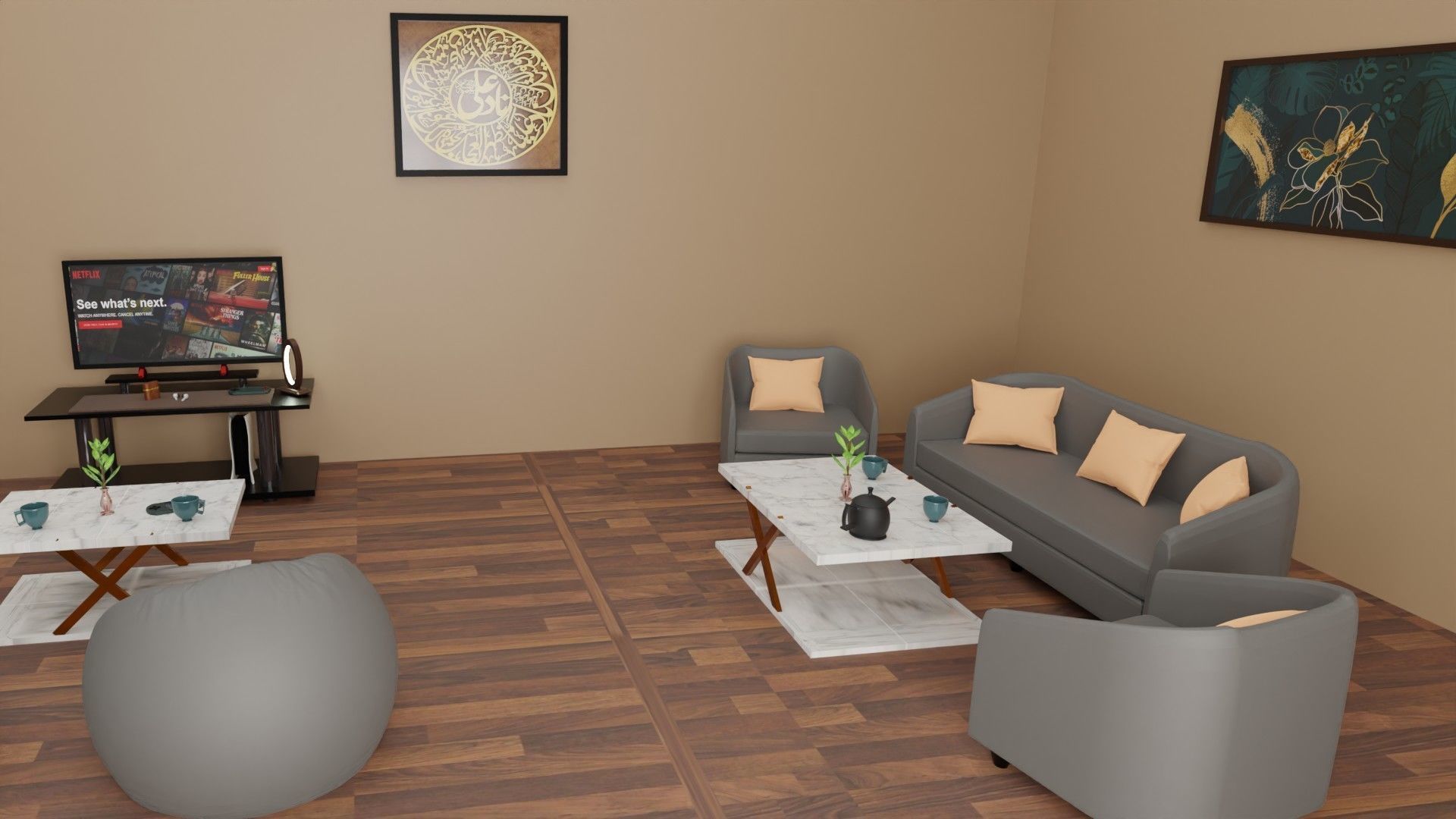 3D luxury Living Room Modeling 3D model | CGTrader