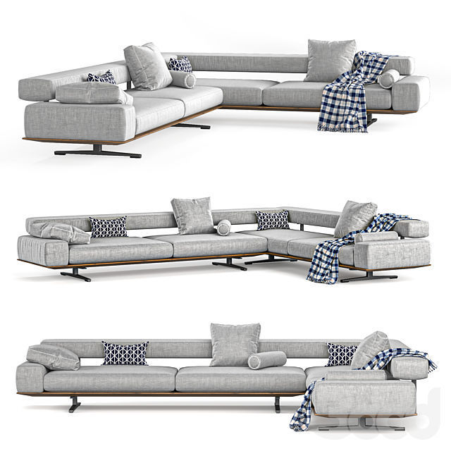 WING Sectional sofa By Flexform 3D model | CGTrader