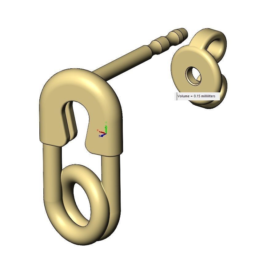 Safety pin stud earring 3D model 3D printable | CGTrader