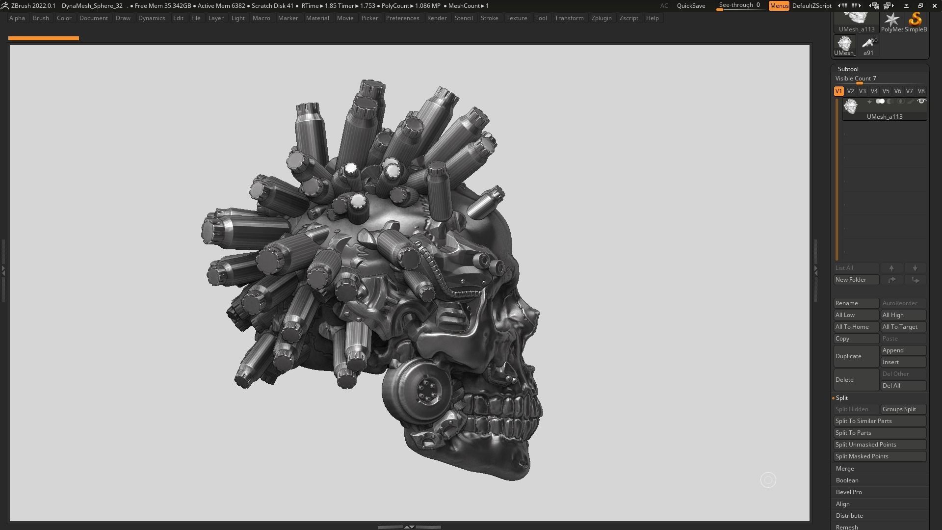 skull robot head a06 3D model 3D printable | CGTrader