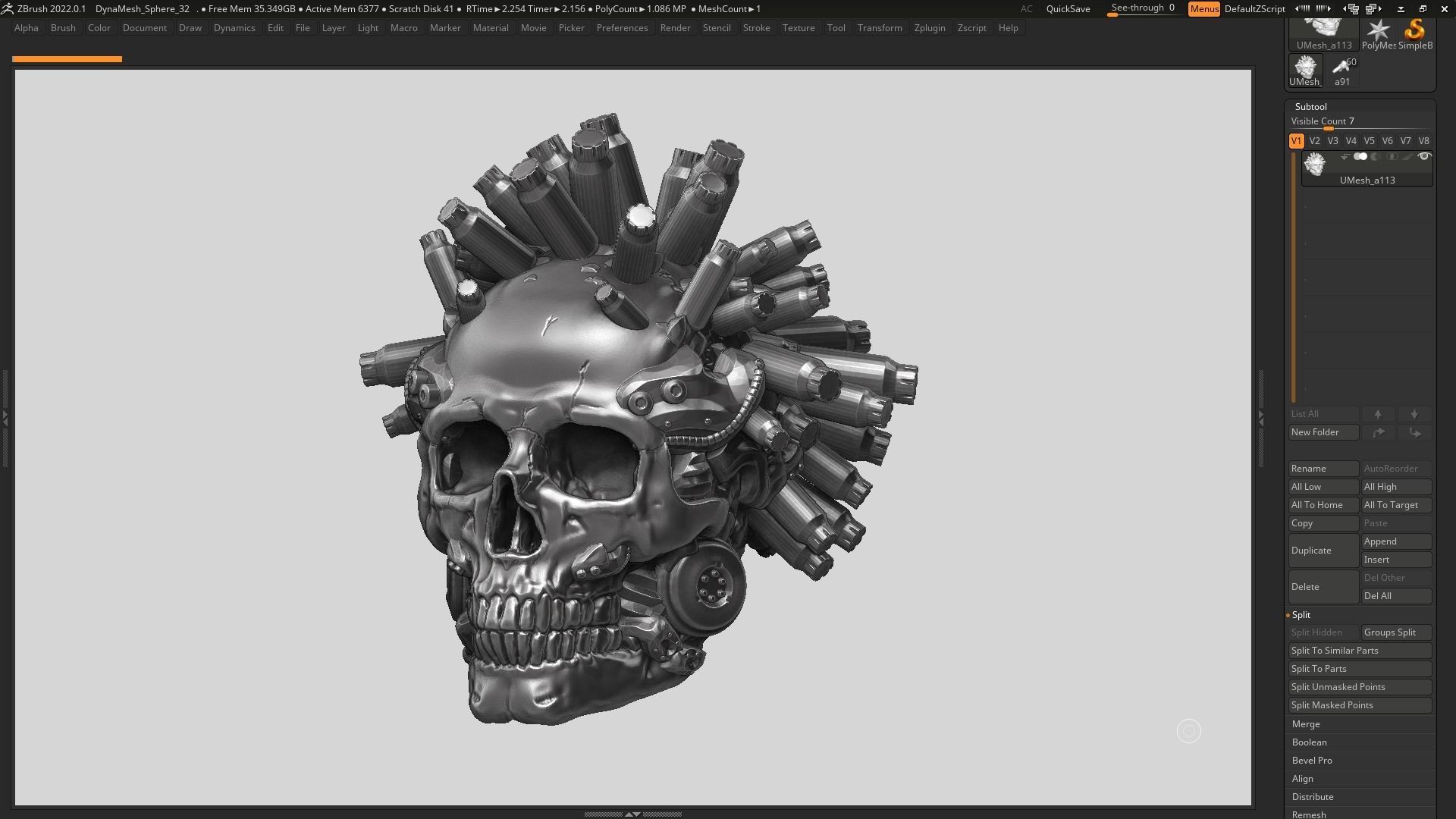 skull robot head a06 3D model 3D printable | CGTrader