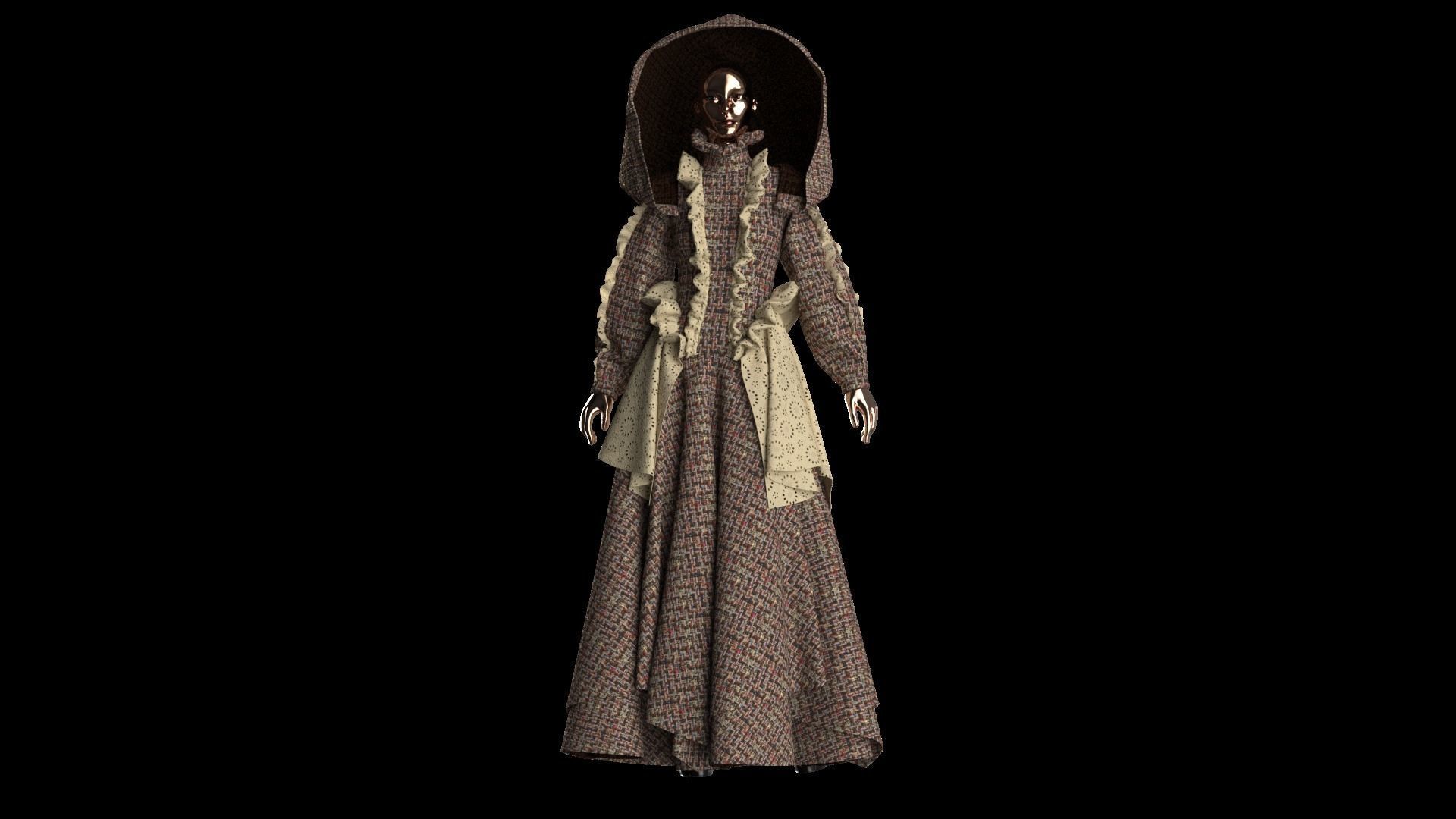 Gown Hooded 3D model | CGTrader