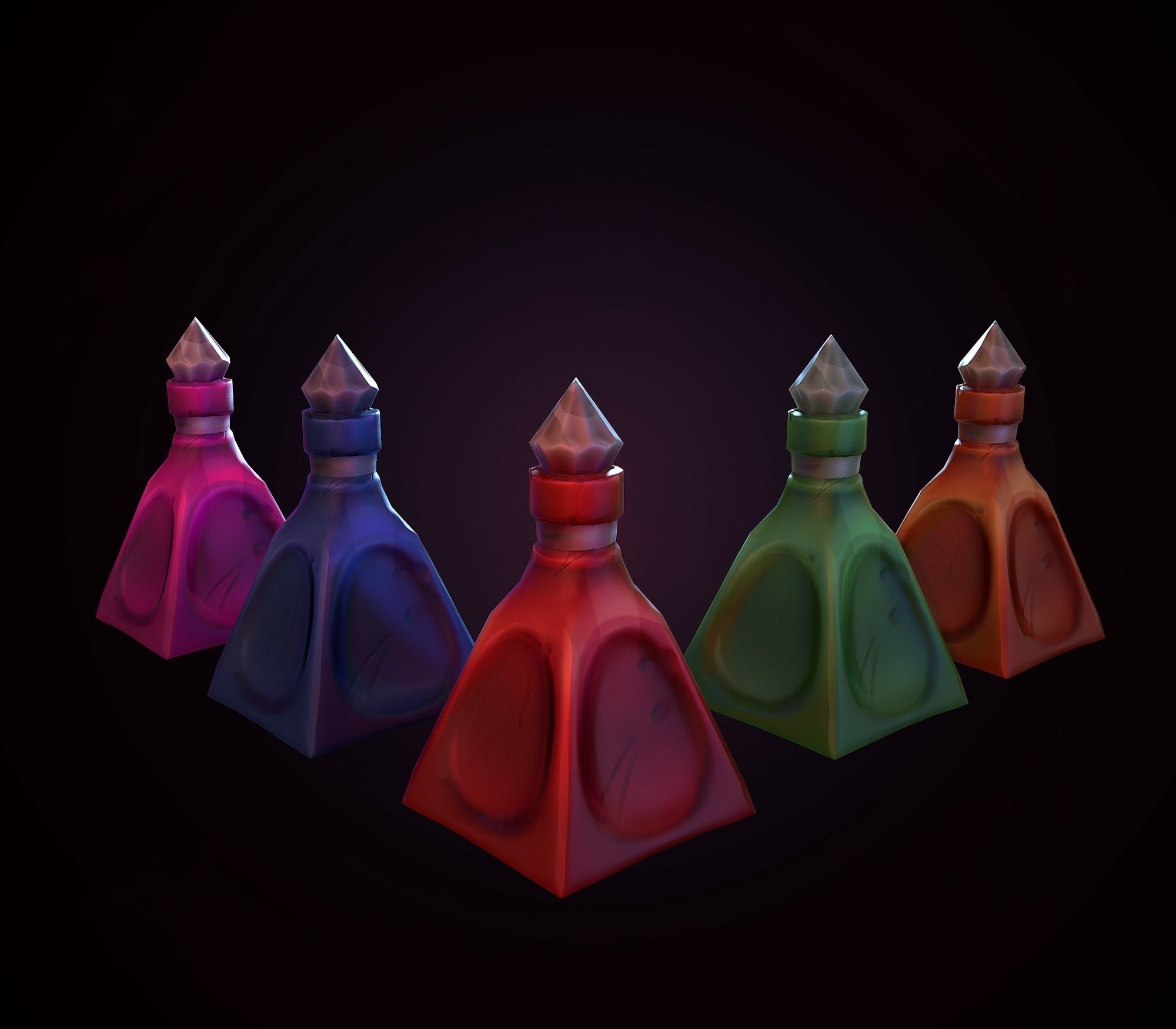 Free Handpainted RPG Potions free VR / AR / low-poly 3D model | CGTrader