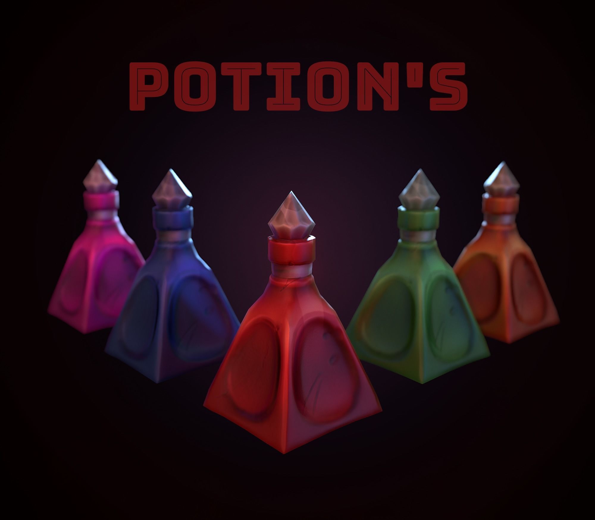 Free Handpainted RPG Potions free VR / AR / low-poly 3D model | CGTrader