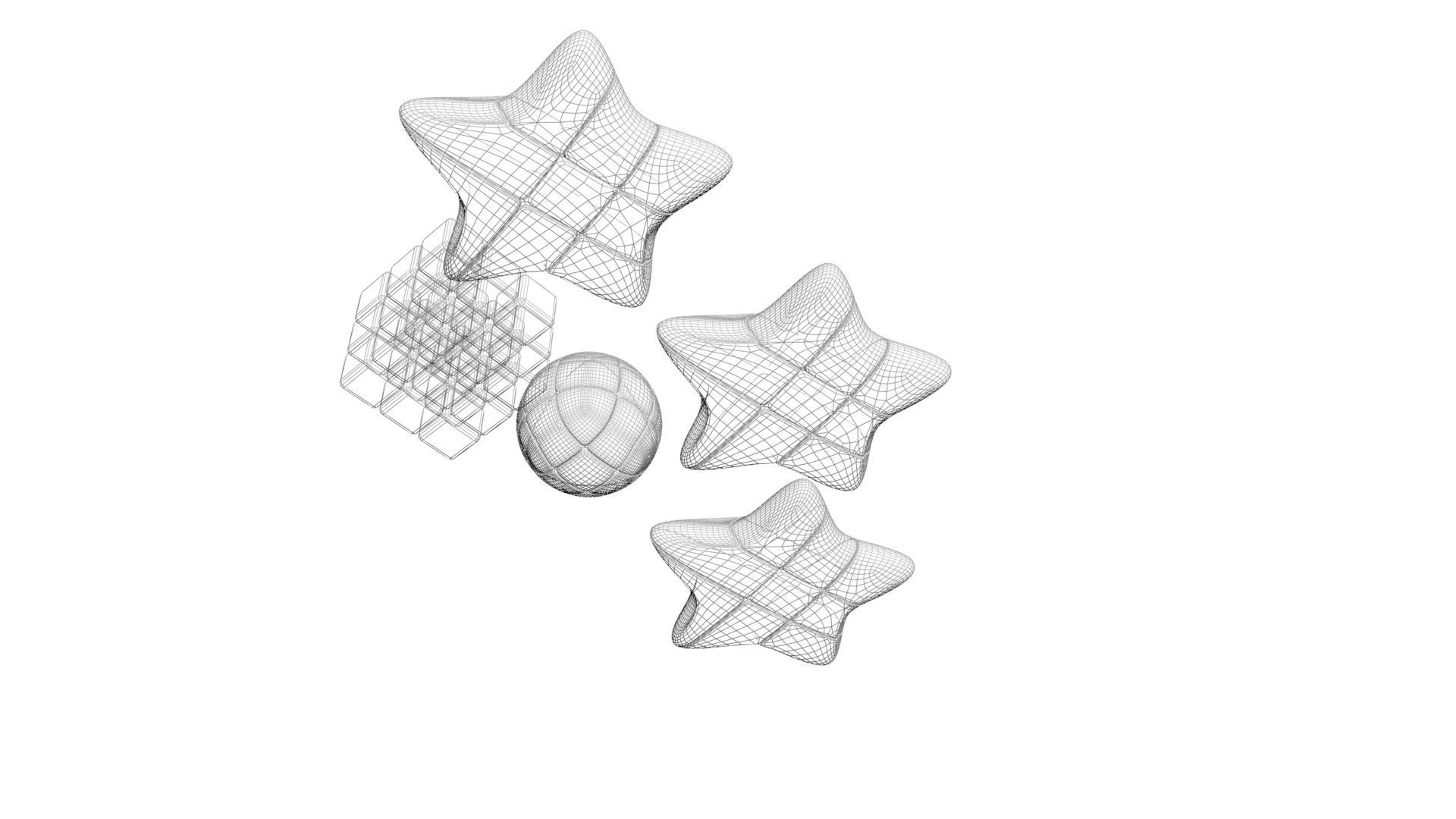 Different Shapes of Rubiks Cube Set 3D model | CGTrader