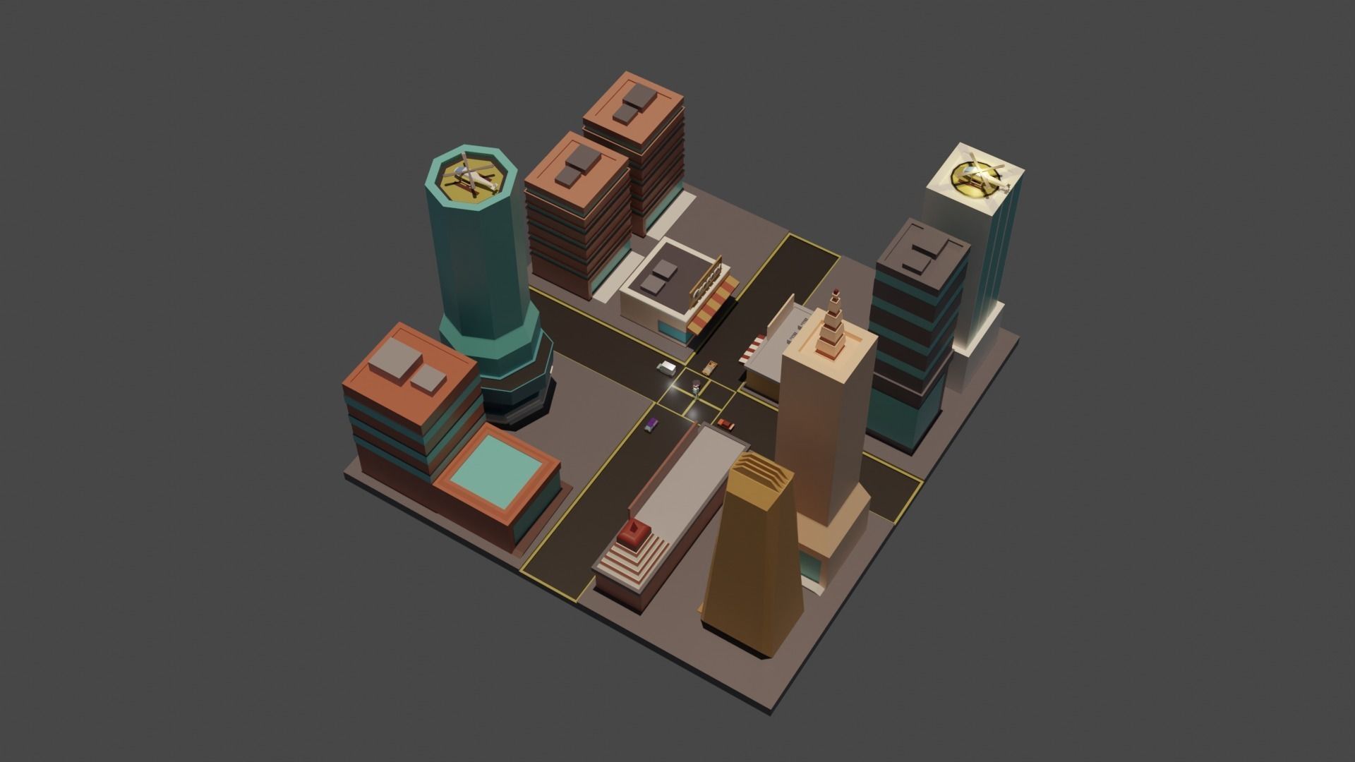 City in peace free VR / AR / low-poly 3D model | CGTrader
