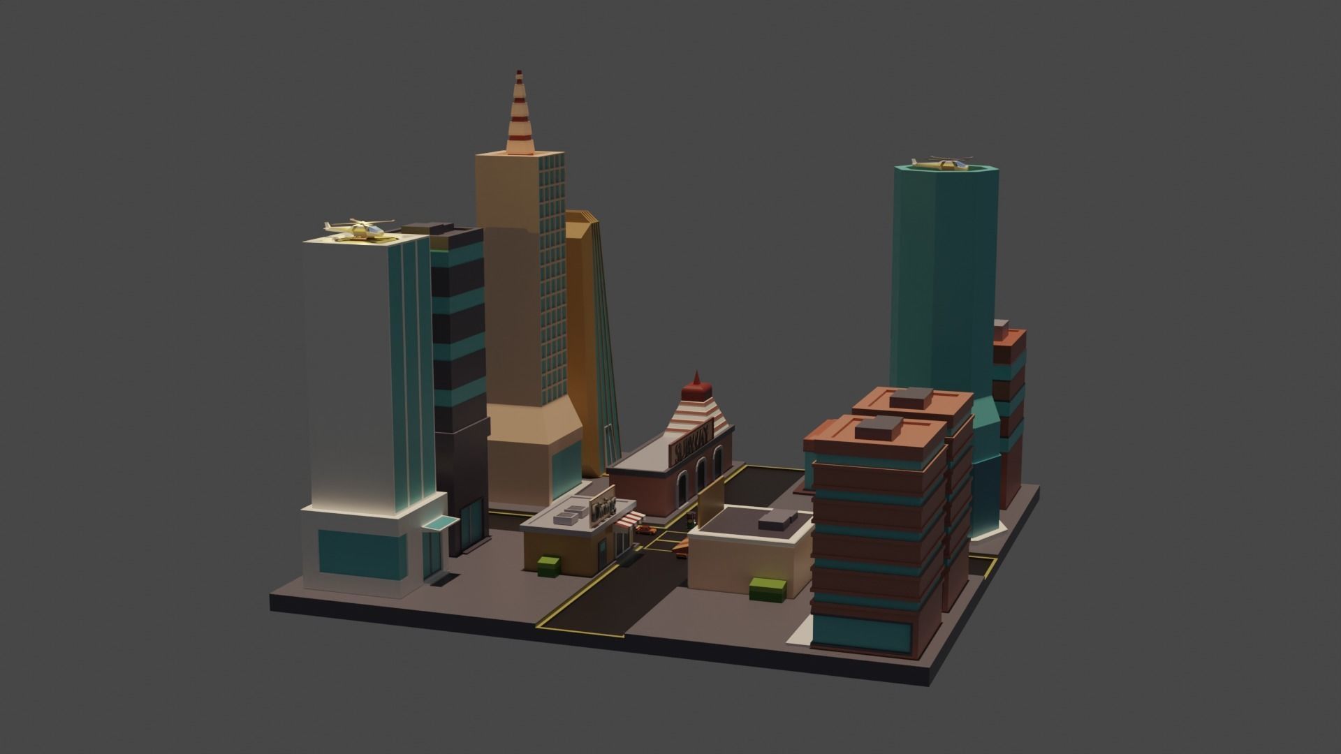City in peace free VR / AR / low-poly 3D model | CGTrader
