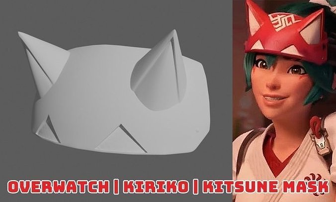 Overwatch - Kiriko - Kitsune mask 3D model 3D printable | CGTrader