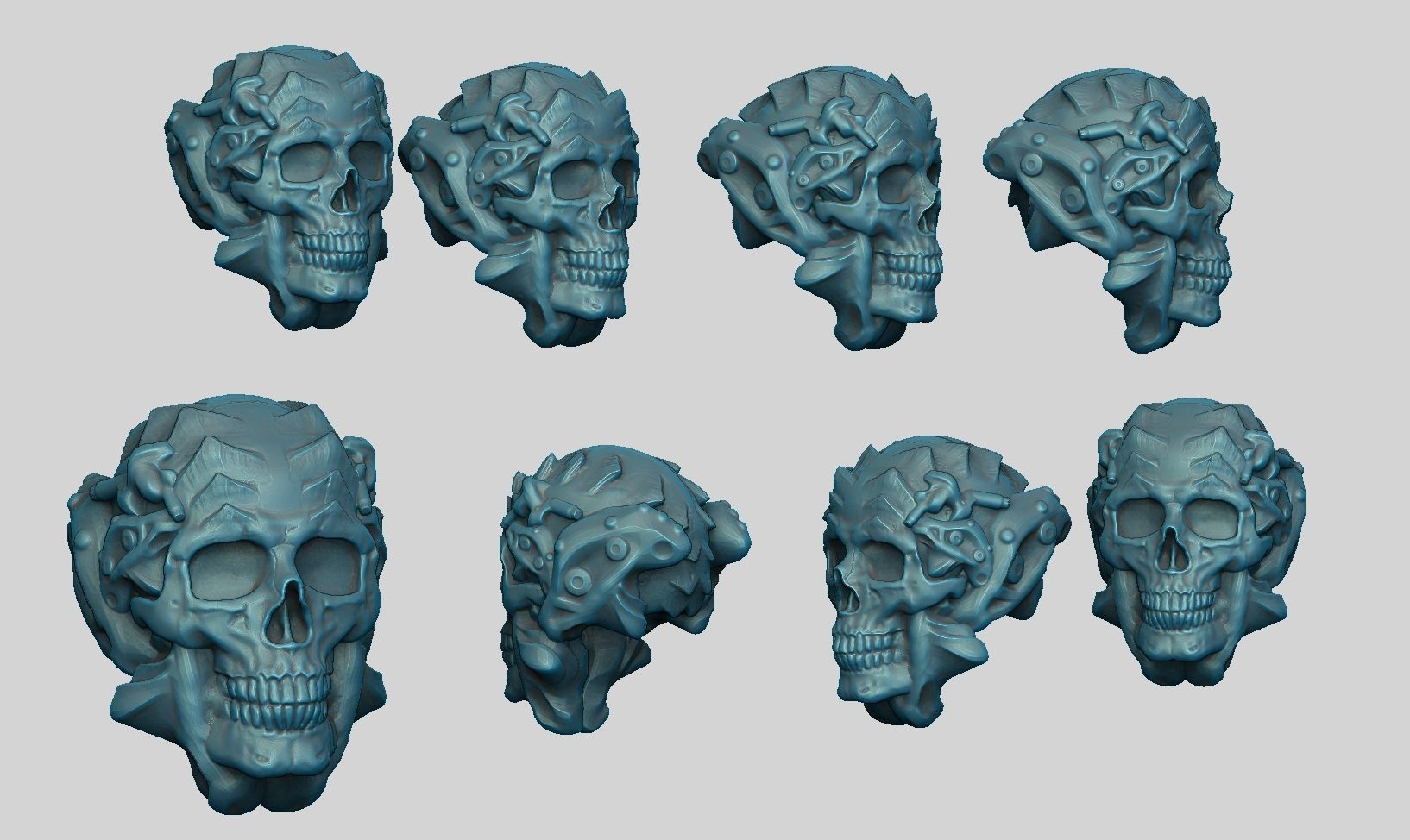 skull robot head a06 3D print model 3D model 3D printable | CGTrader