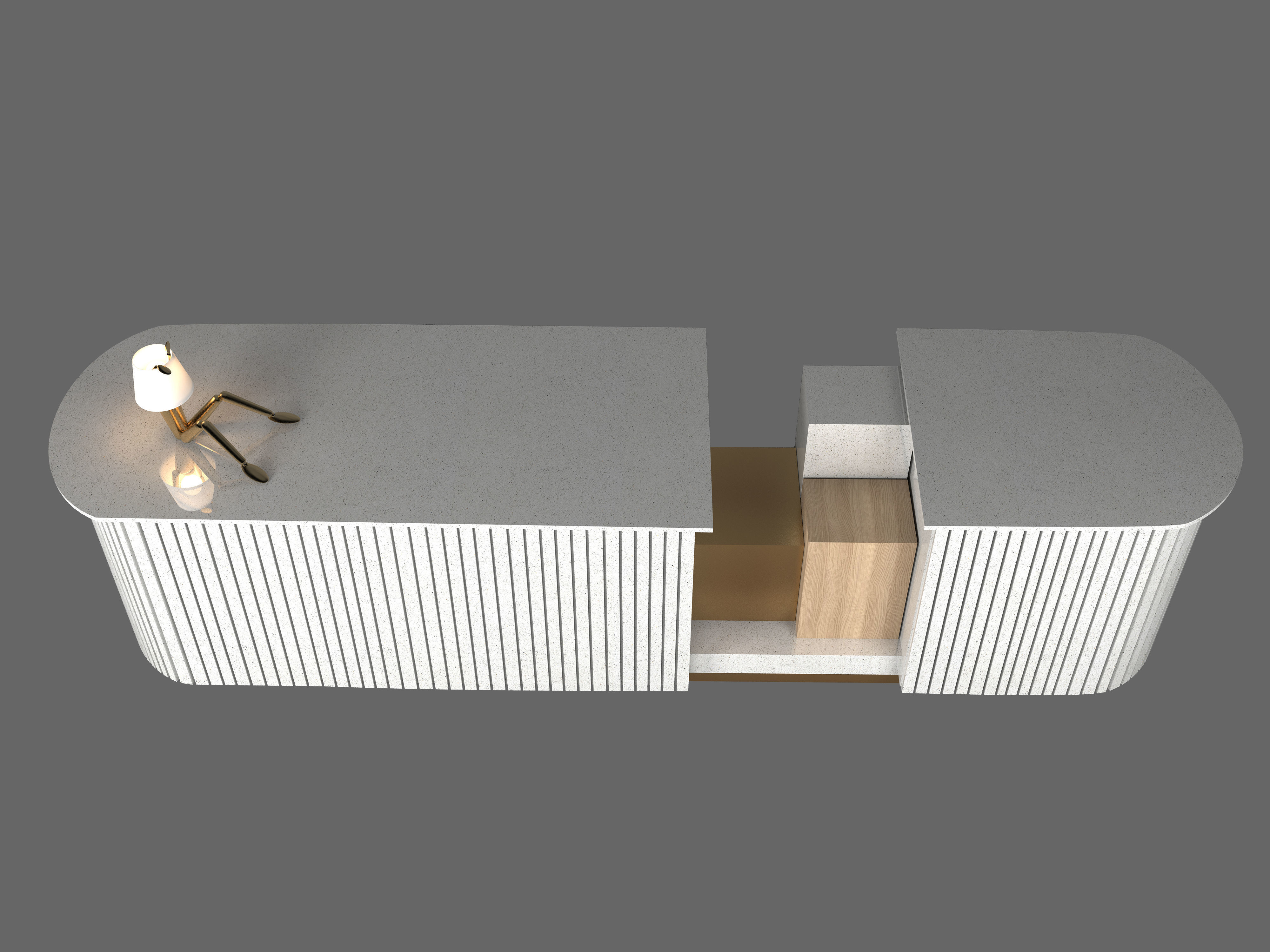 Counter reception desk wood 3D model | CGTrader