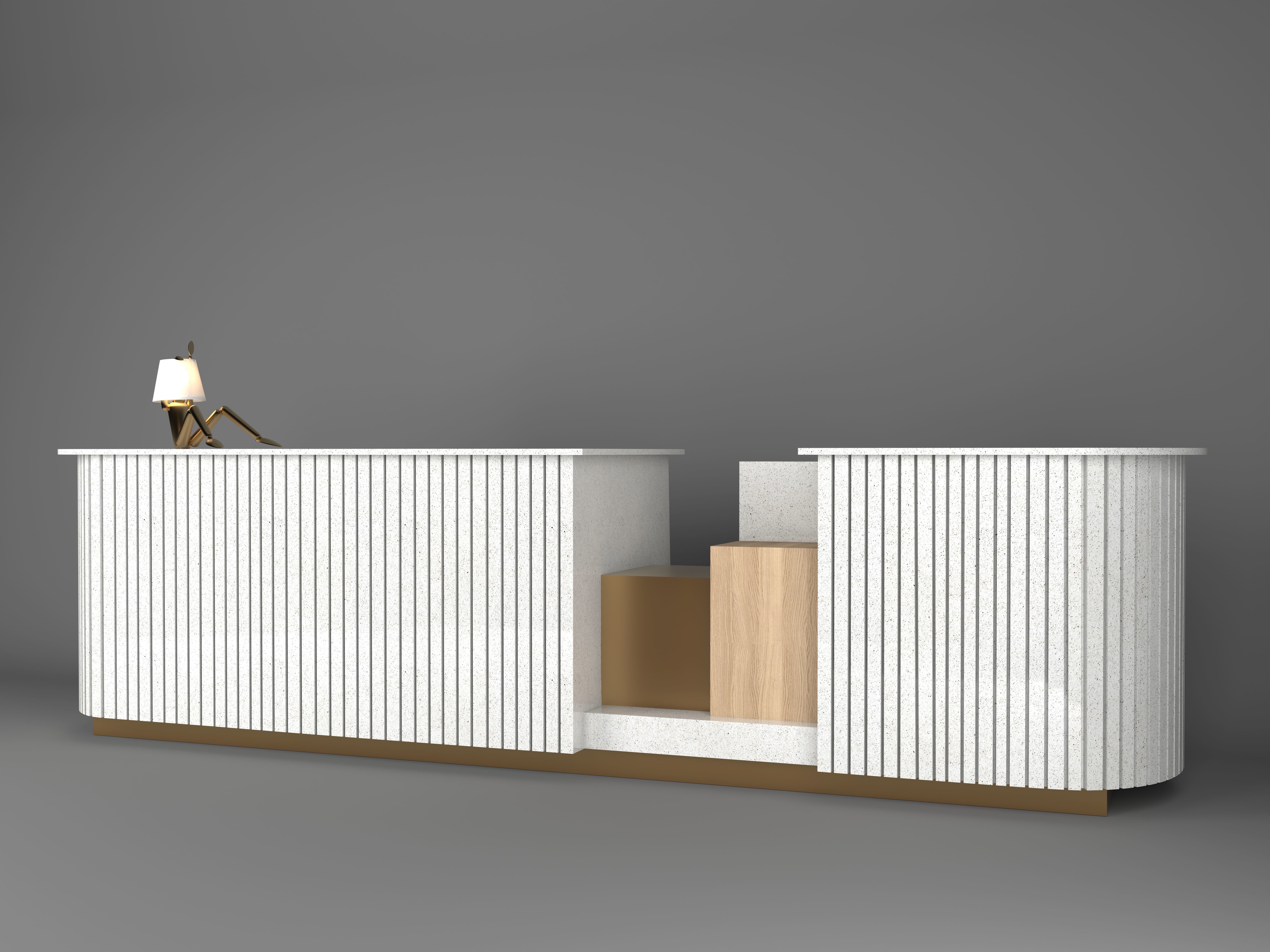 Counter reception desk wood 3D model | CGTrader