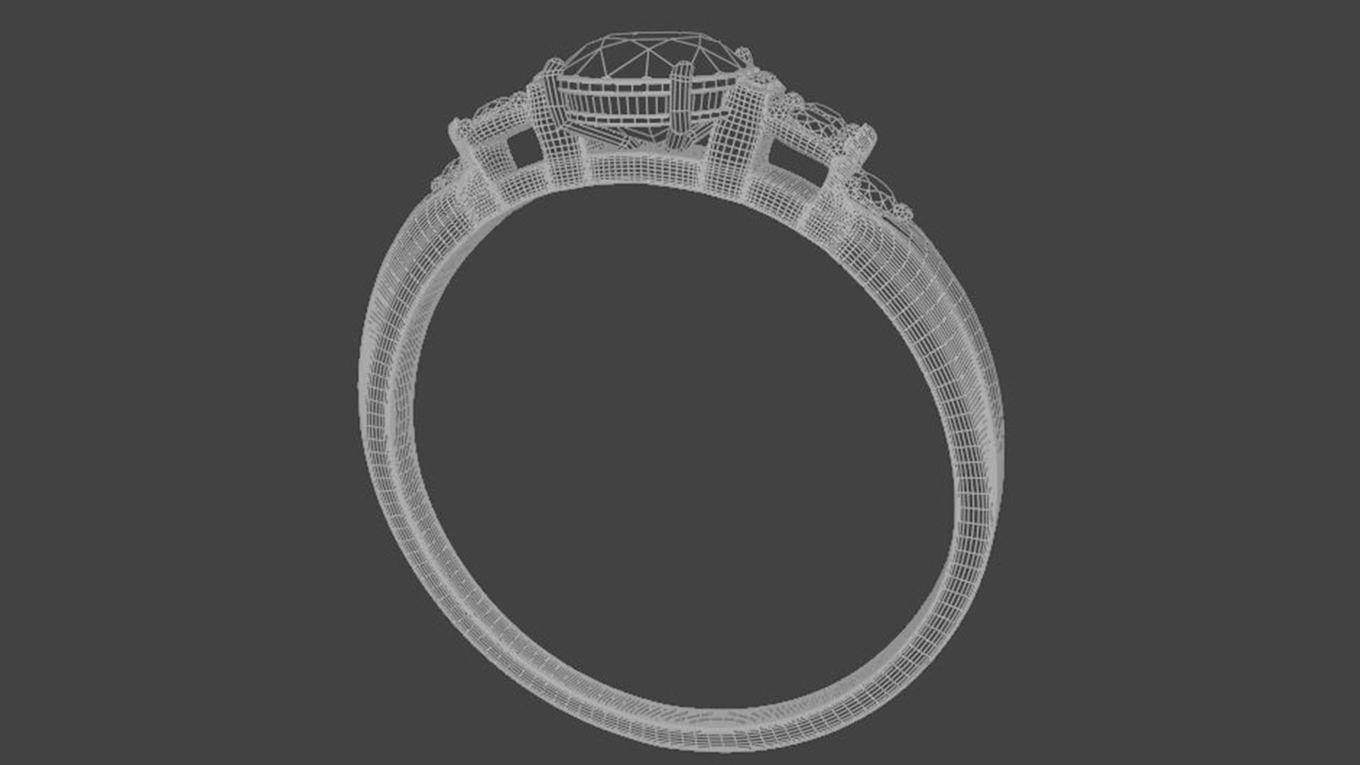 Blue diamond gold ring 3D model | CGTrader