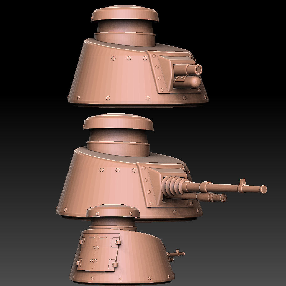 Renault FT Tank Turrets ROYALTY FREE VERSION 3D model 3D printable ...
