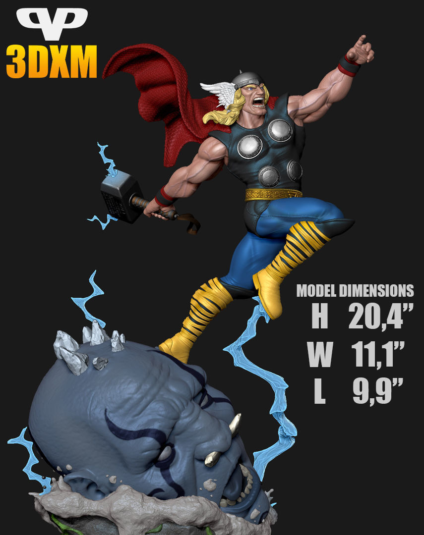 Classic Thor STL for 3D Printing ChibiSTL 3DXM 3D model 3D printable ...