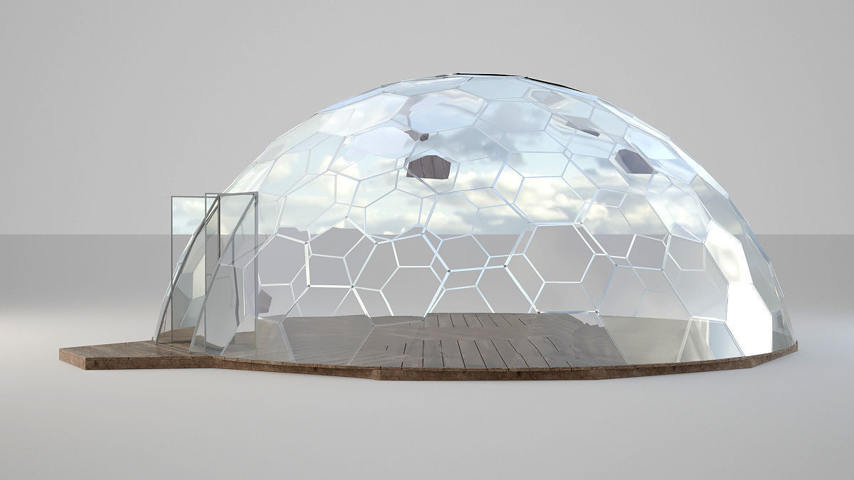 Frameless Glass Dome 3D model | CGTrader