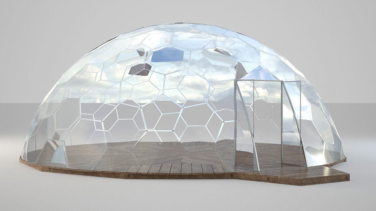 Frameless Glass Dome 3D model | CGTrader