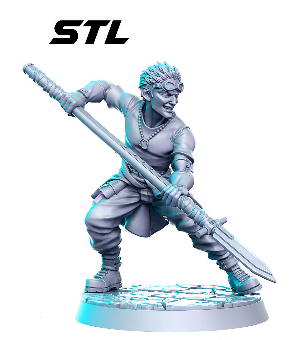 Cid Highwind Final Fantasy 32mm Pre-supported 3D model 3D printable ...